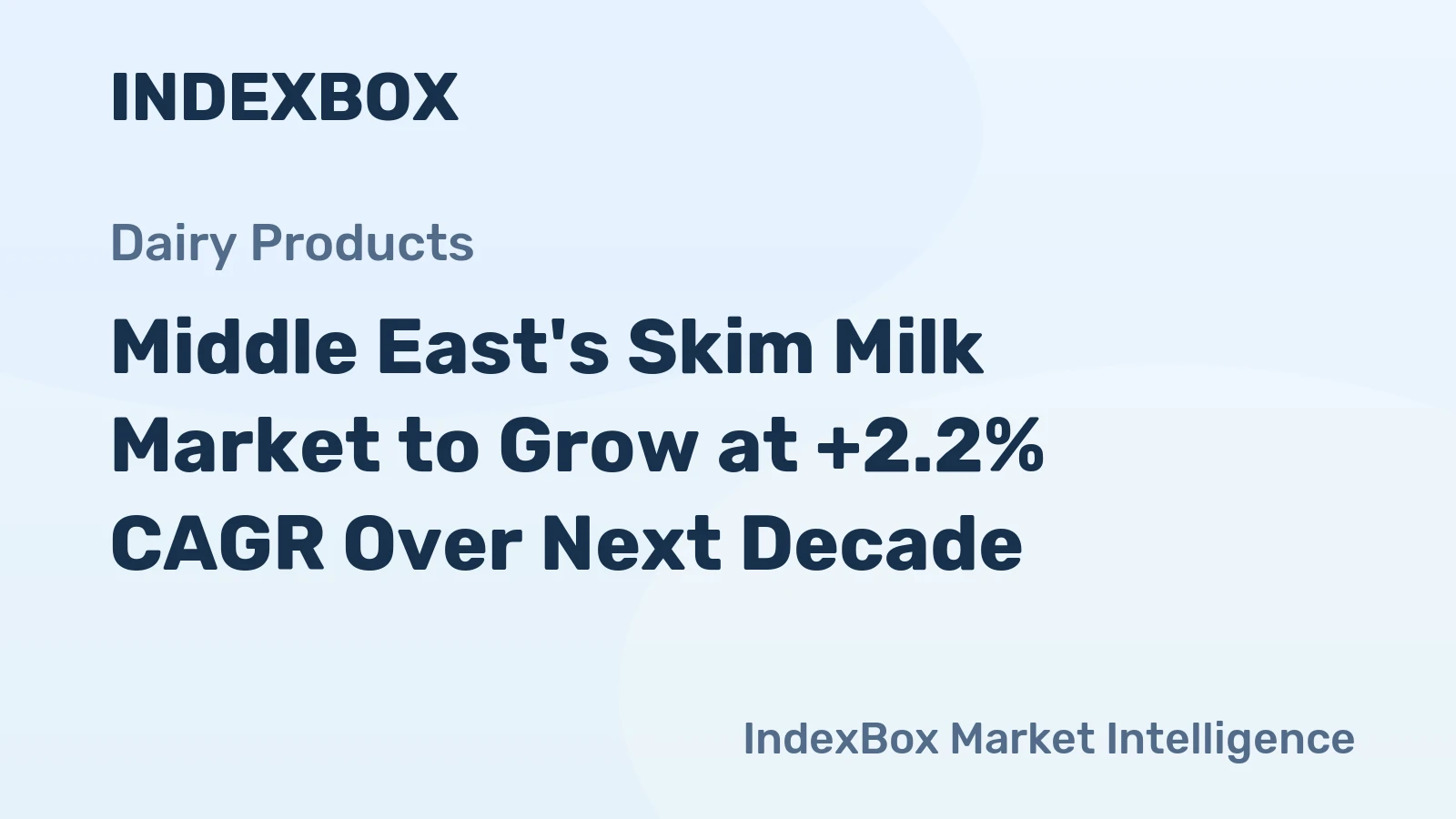 Middle East's Skim Milk Market to Grow at +2.2% CAGR Over Next Decade