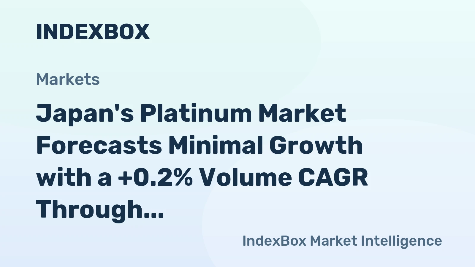 Japan's Platinum Market Forecasts Minimal Growth with a +0.2% Volume CAGR Through 2035