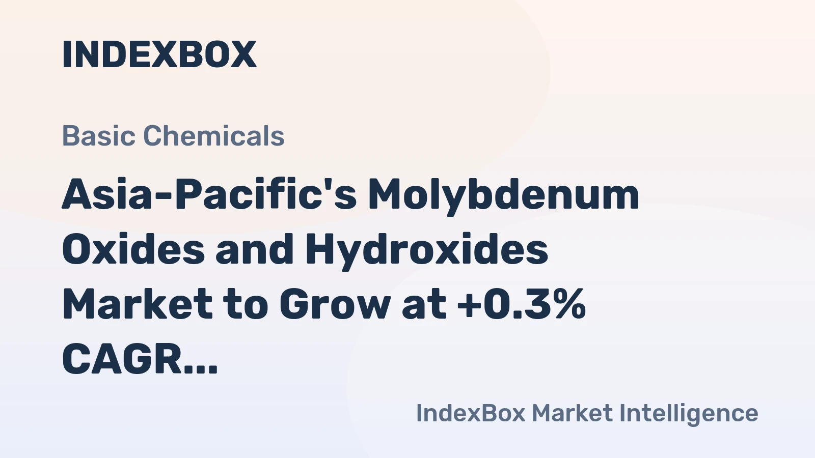 Asia-Pacific's Molybdenum Oxides and Hydroxides Market to Grow at +0.3% CAGR over the Next Decade