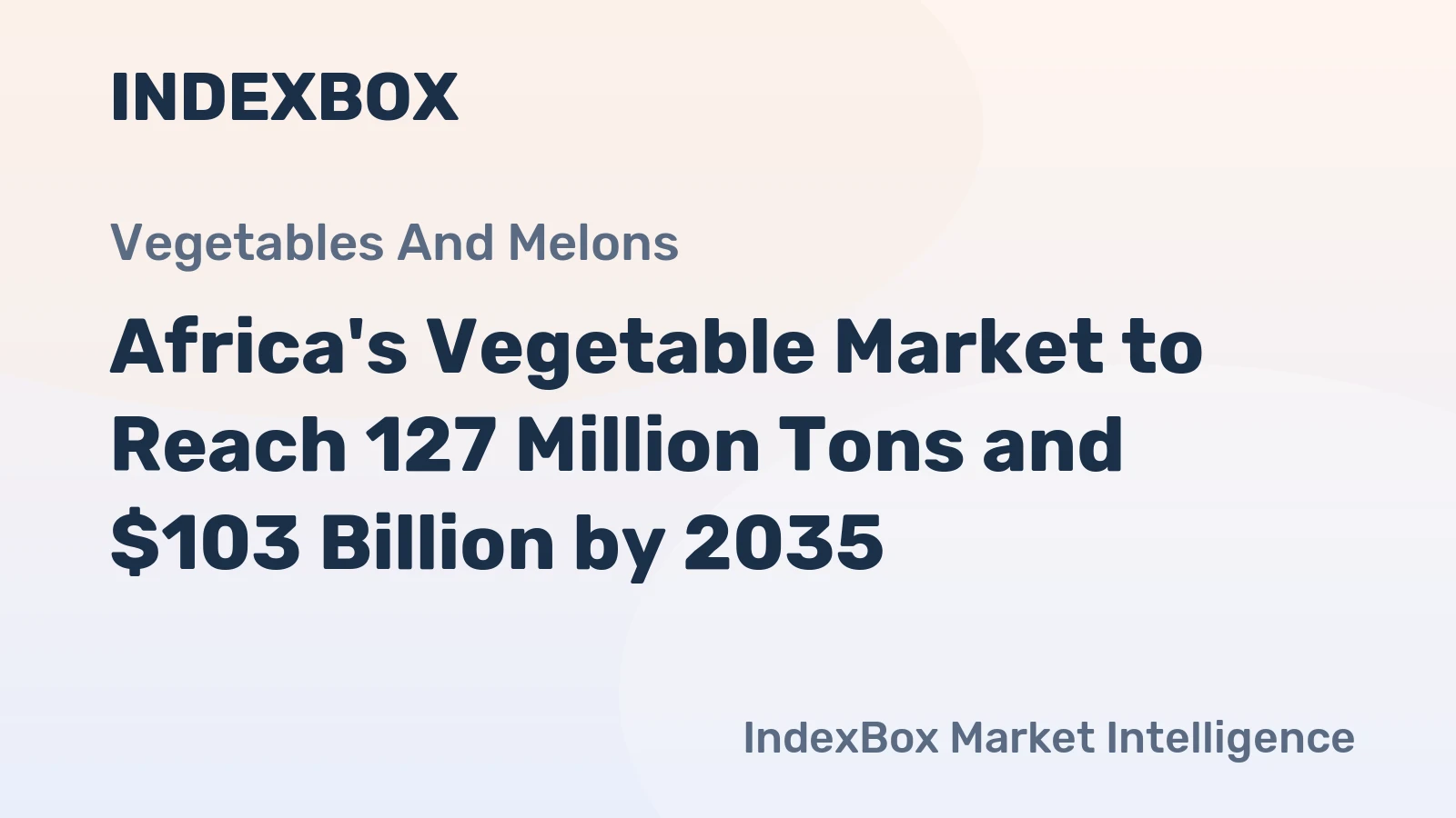 Africa's Vegetable Market to Reach 127 Million Tons and $103 Billion by 2035