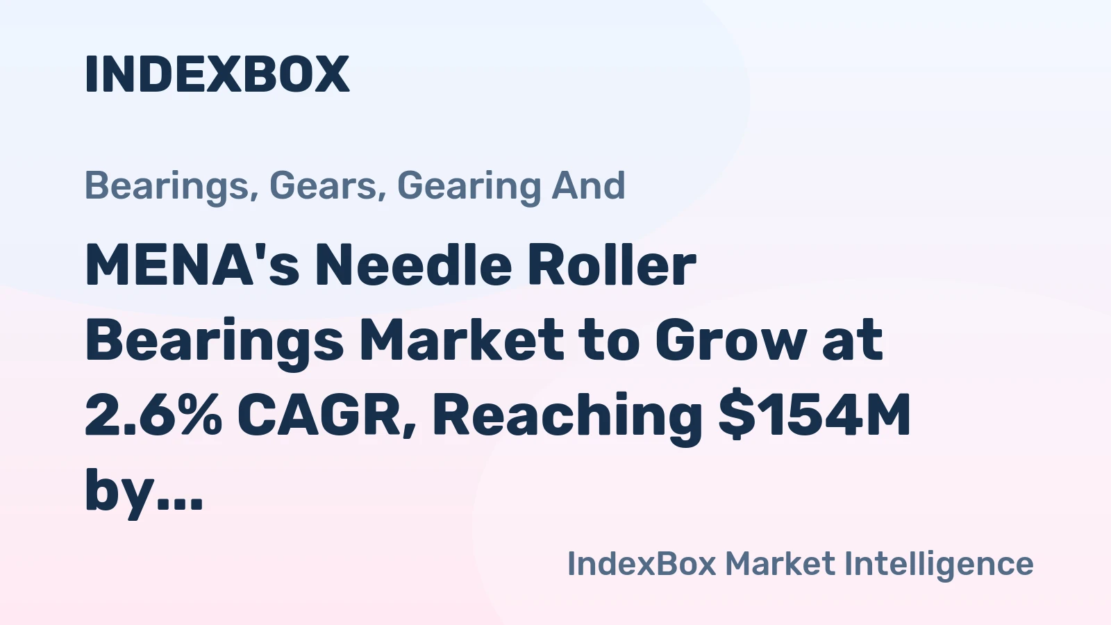 MENA's Needle Roller Bearings Market to Grow at 2.6% CAGR, Reaching $154M by 2035