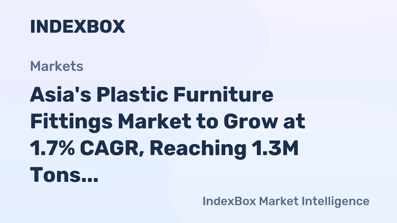 Asia's Plastic Furniture Fittings Market to Grow at 1.7% CAGR, Reaching 1.3M Tons by 2035