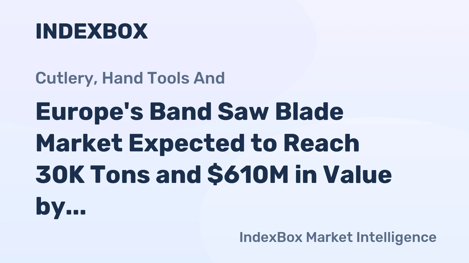 Europe's Band Saw Blade Market Expected to Reach 30K Tons and $610M in Value by 2035