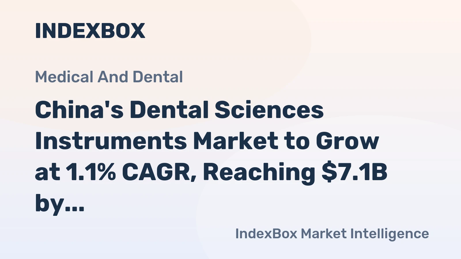 China's Dental Sciences Instruments Market to Grow at 1.1% CAGR, Reaching $7.1B by 2035