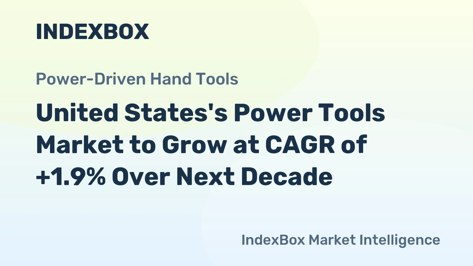 United States's Power Tools Market to Grow at CAGR of +1.9% Over Next Decade