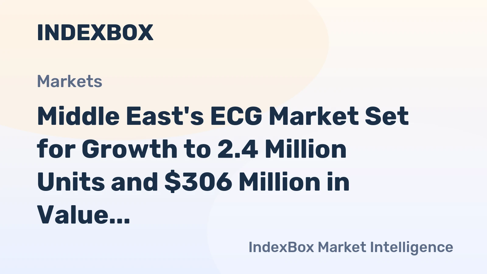 Middle East's ECG Market Set for Growth to 2.4 Million Units and $306 Million in Value