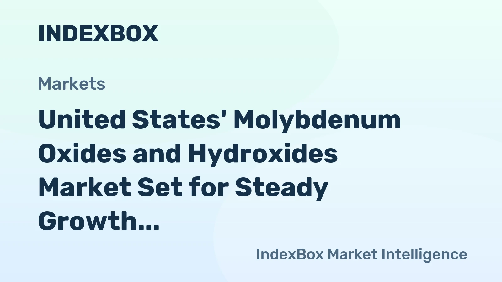 United States' Molybdenum Oxides and Hydroxides Market Set for Steady Growth with +1.3% CAGR