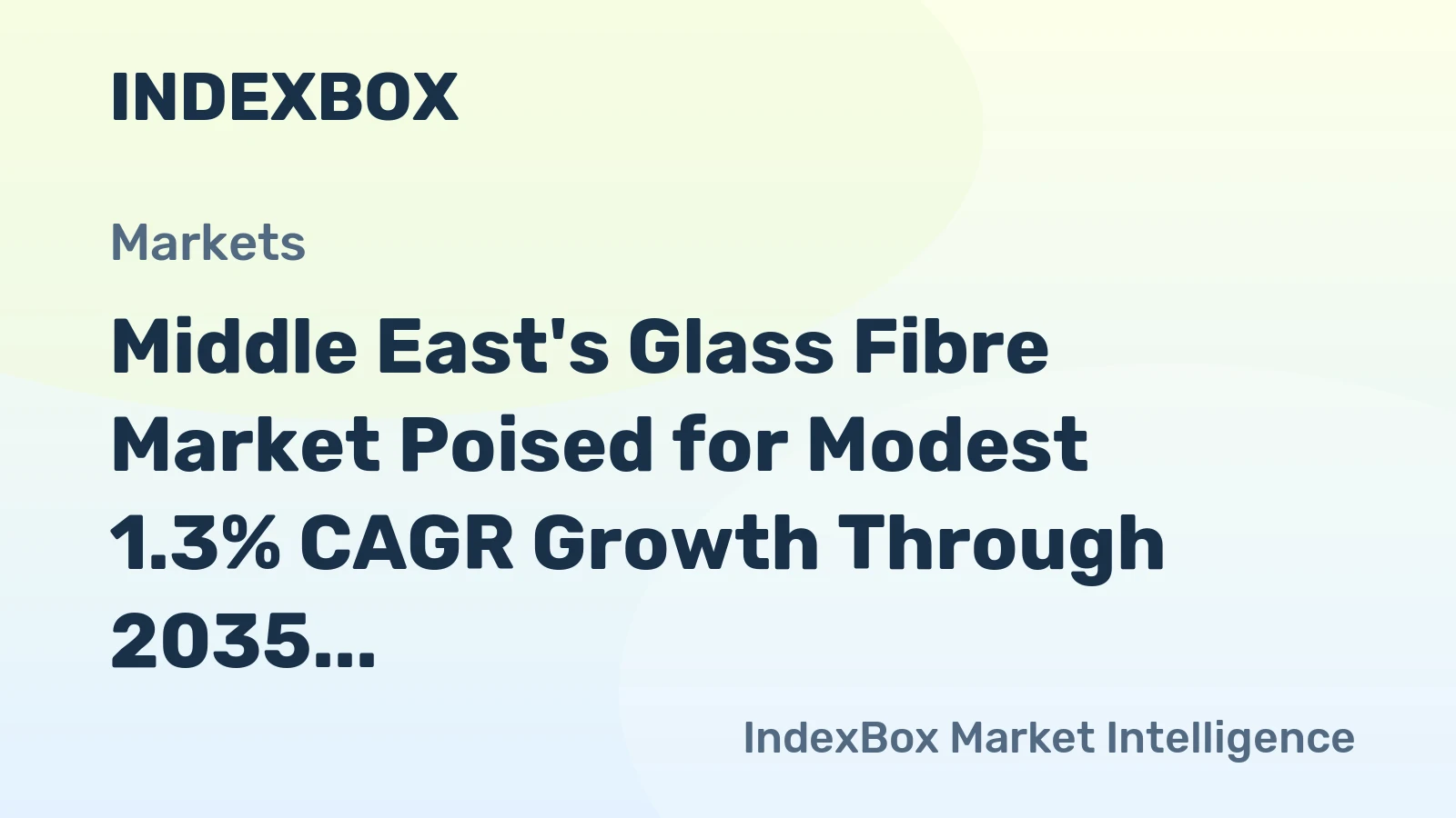 Middle East's Glass Fibre Market Poised for Modest 1.3% CAGR Growth Through 2035