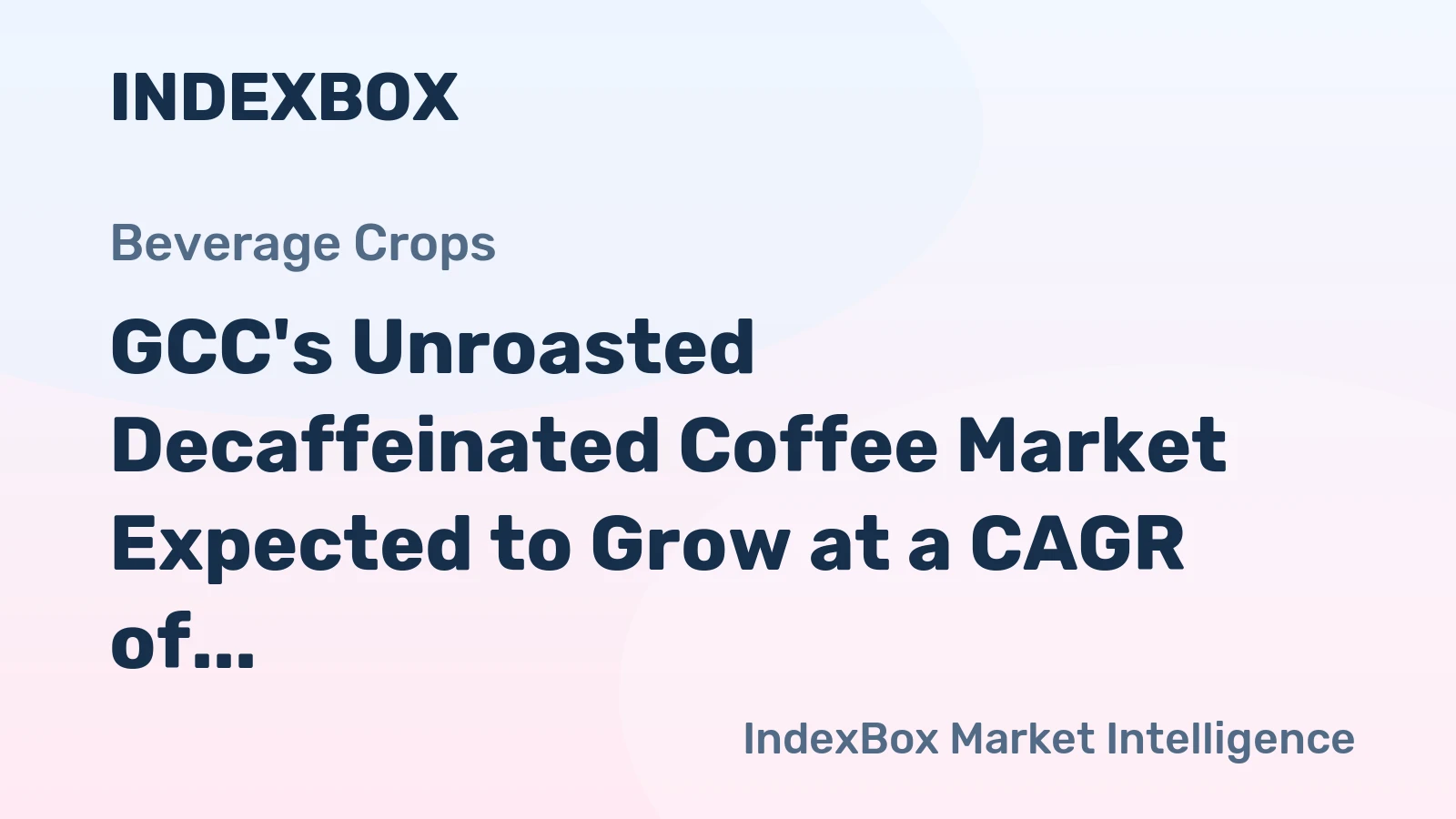 GCC's Unroasted Decaffeinated Coffee Market Expected to Grow at a CAGR of +1.9% from 2024 to 2035