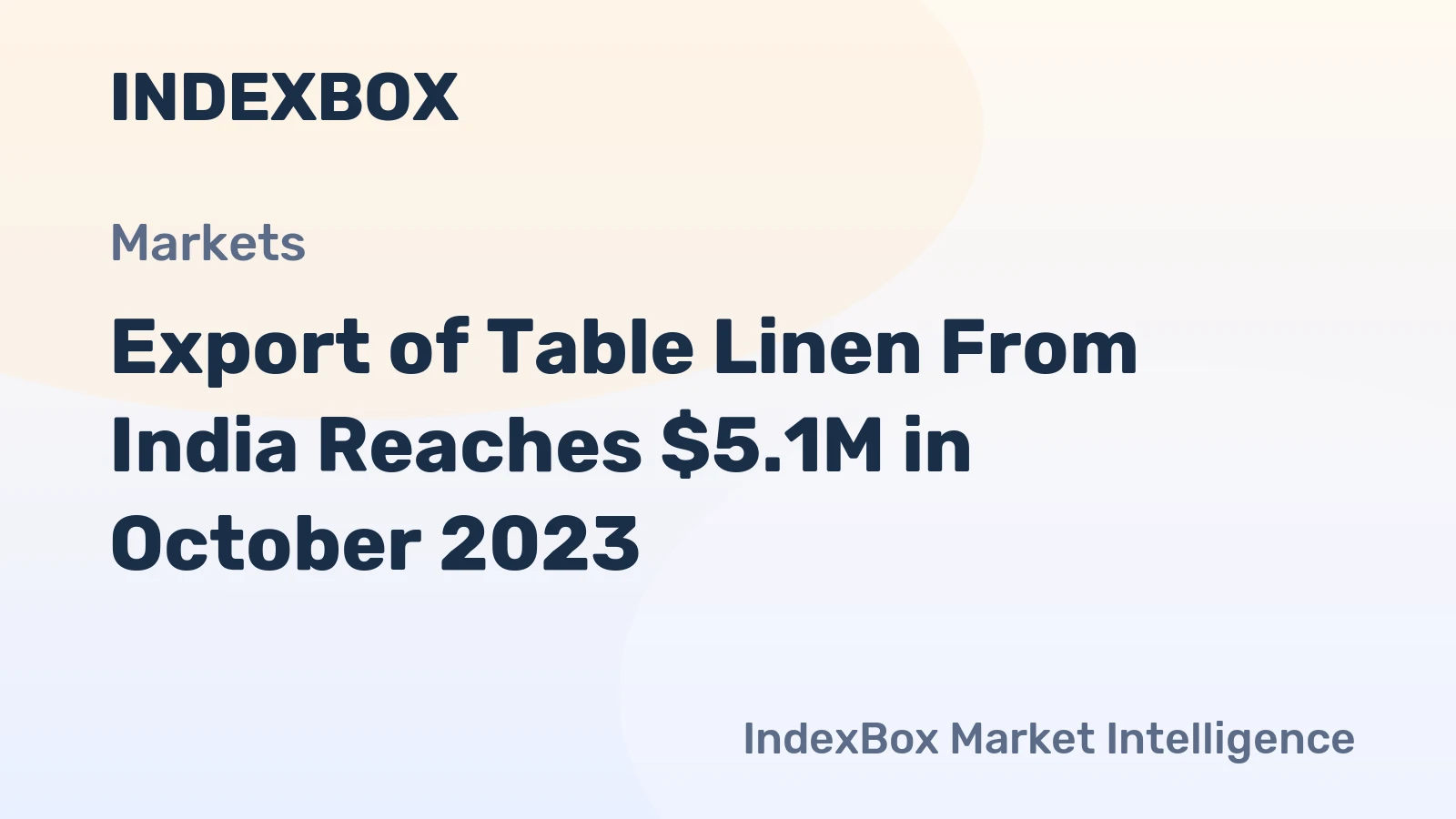 Export of Table Linen From India Reaches $5.1M in October 2023
