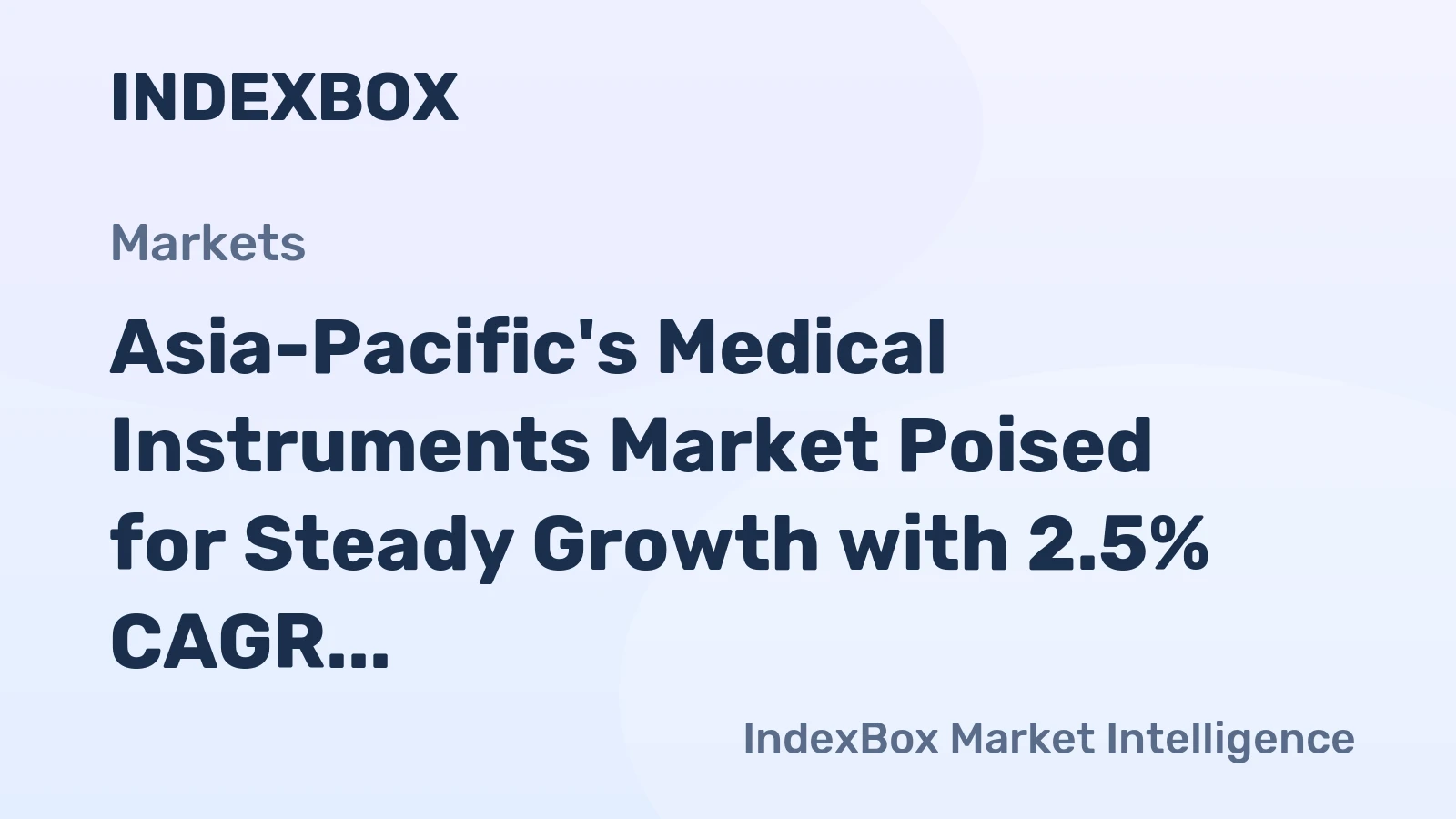 Asia-Pacific's Medical Instruments Market Poised for Steady Growth with 2.5% CAGR in Value