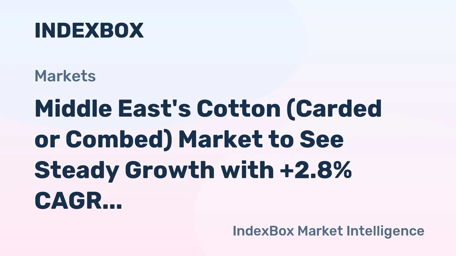 Middle East's Cotton (Carded or Combed) Market to See Steady Growth with +2.8% CAGR