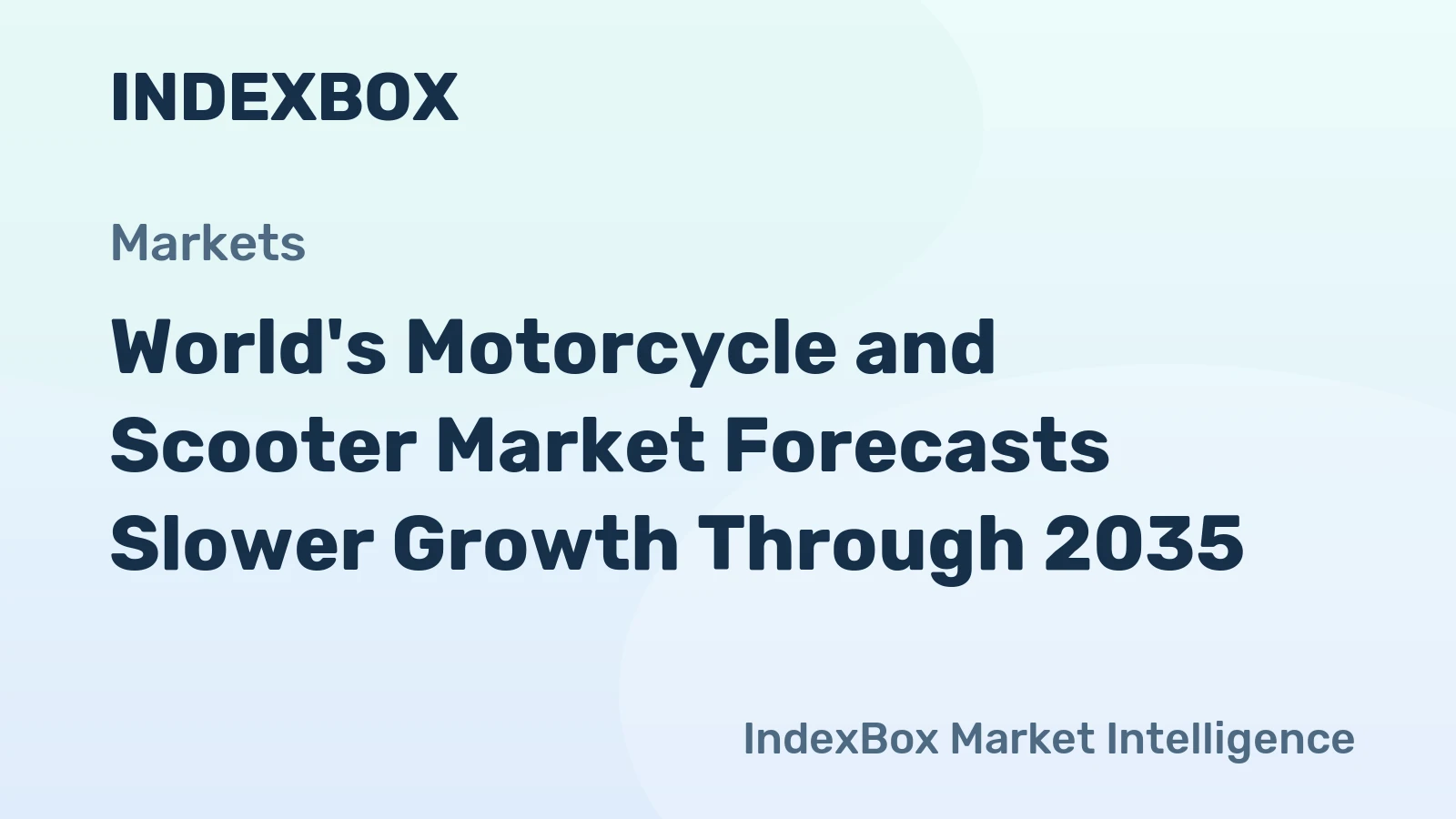 World's Motorcycle and Scooter Market Forecasts Slower Growth Through 2035