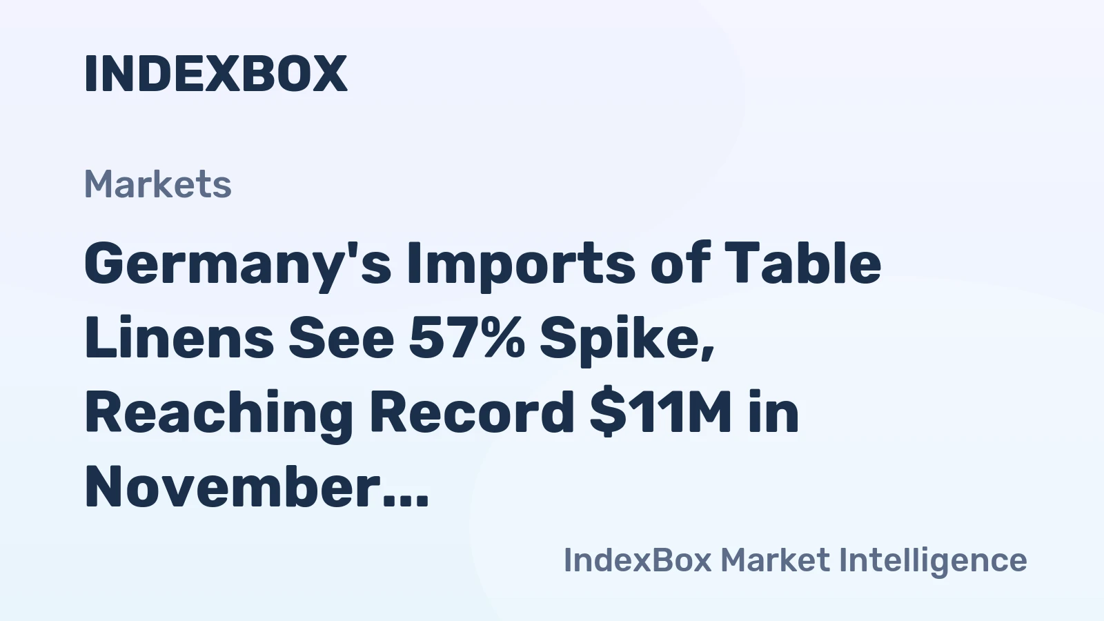 Germany's Imports of Table Linens See 57% Spike, Reaching Record $11M in November 2023