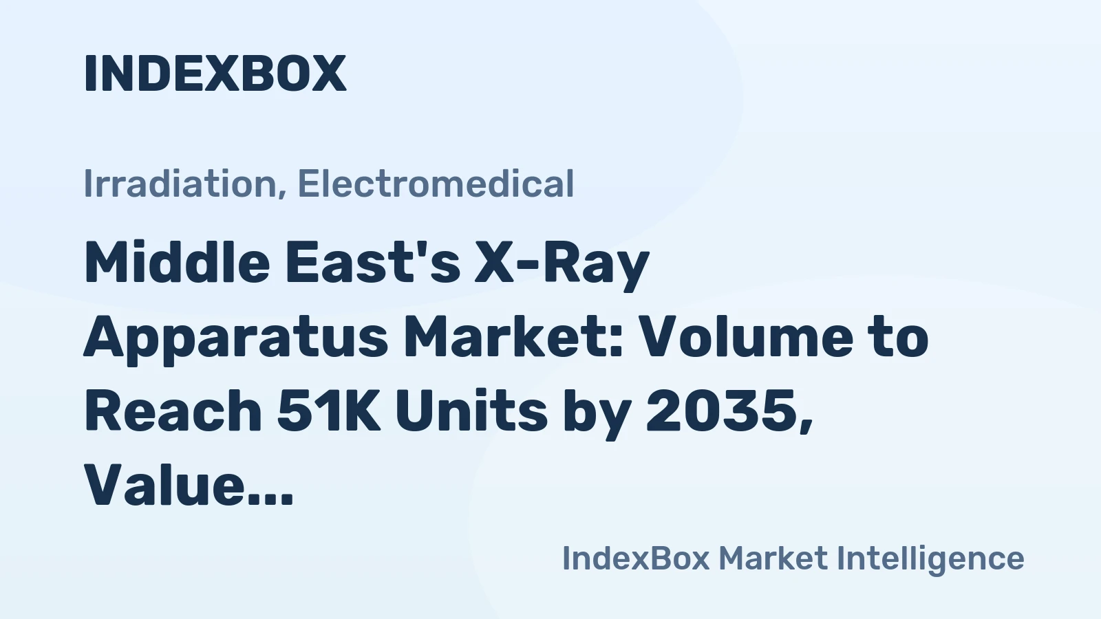 Middle East's X-Ray Apparatus Market: Volume to Reach 51K Units by 2035, Value to Hit $1.5B