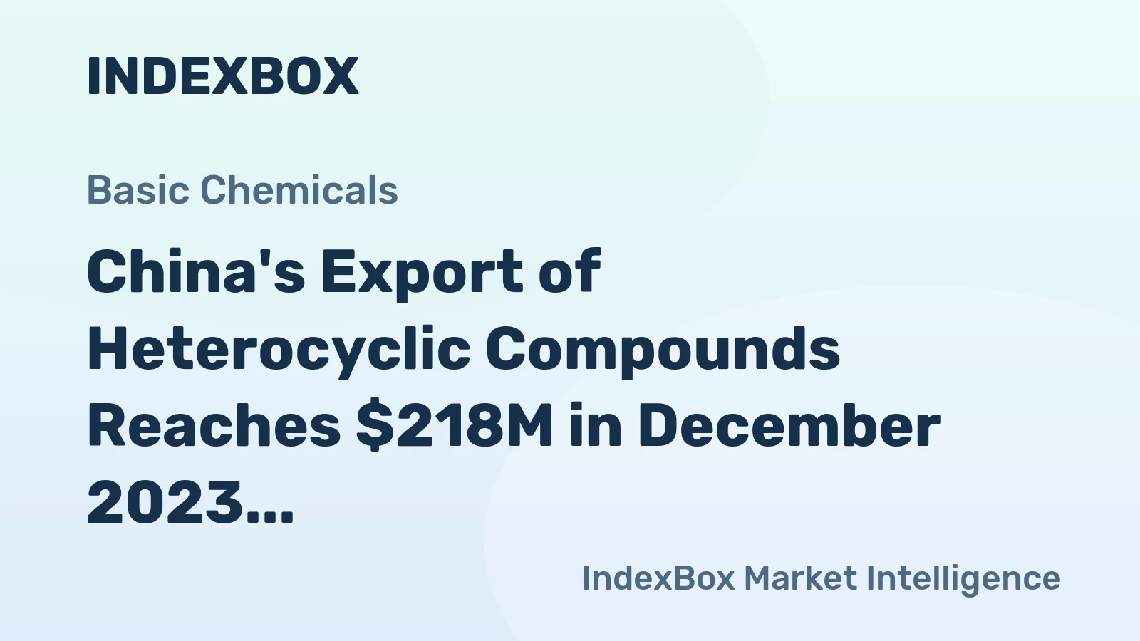 China's Export of Heterocyclic Compounds Reaches $218M in December 2023