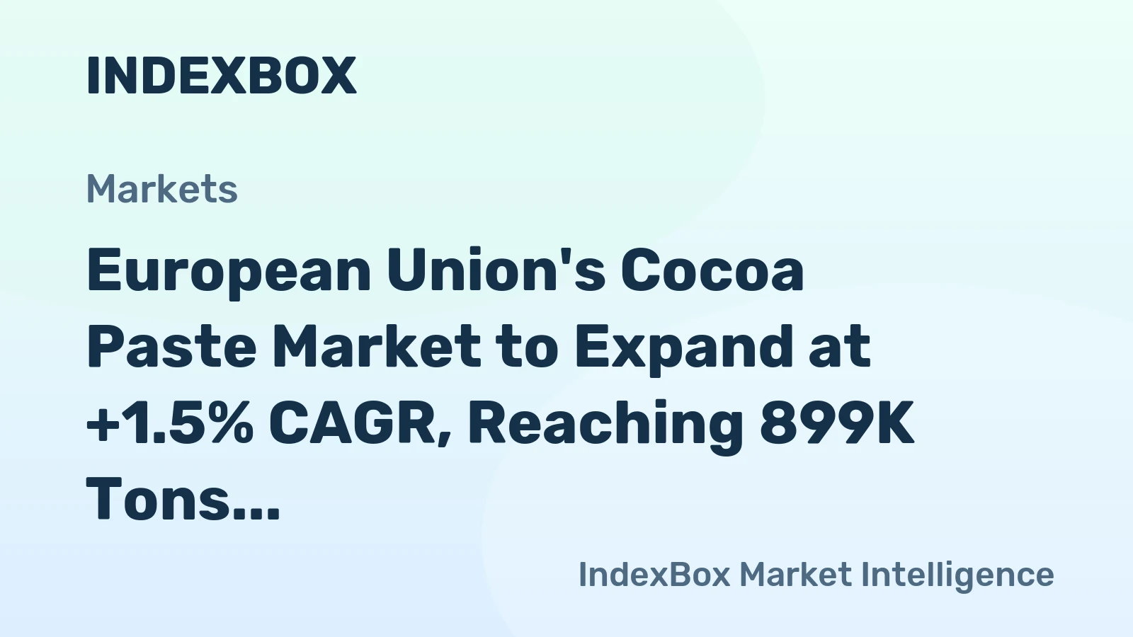 European Union's Cocoa Paste Market to Expand at +1.5% CAGR, Reaching 899K Tons by 2035