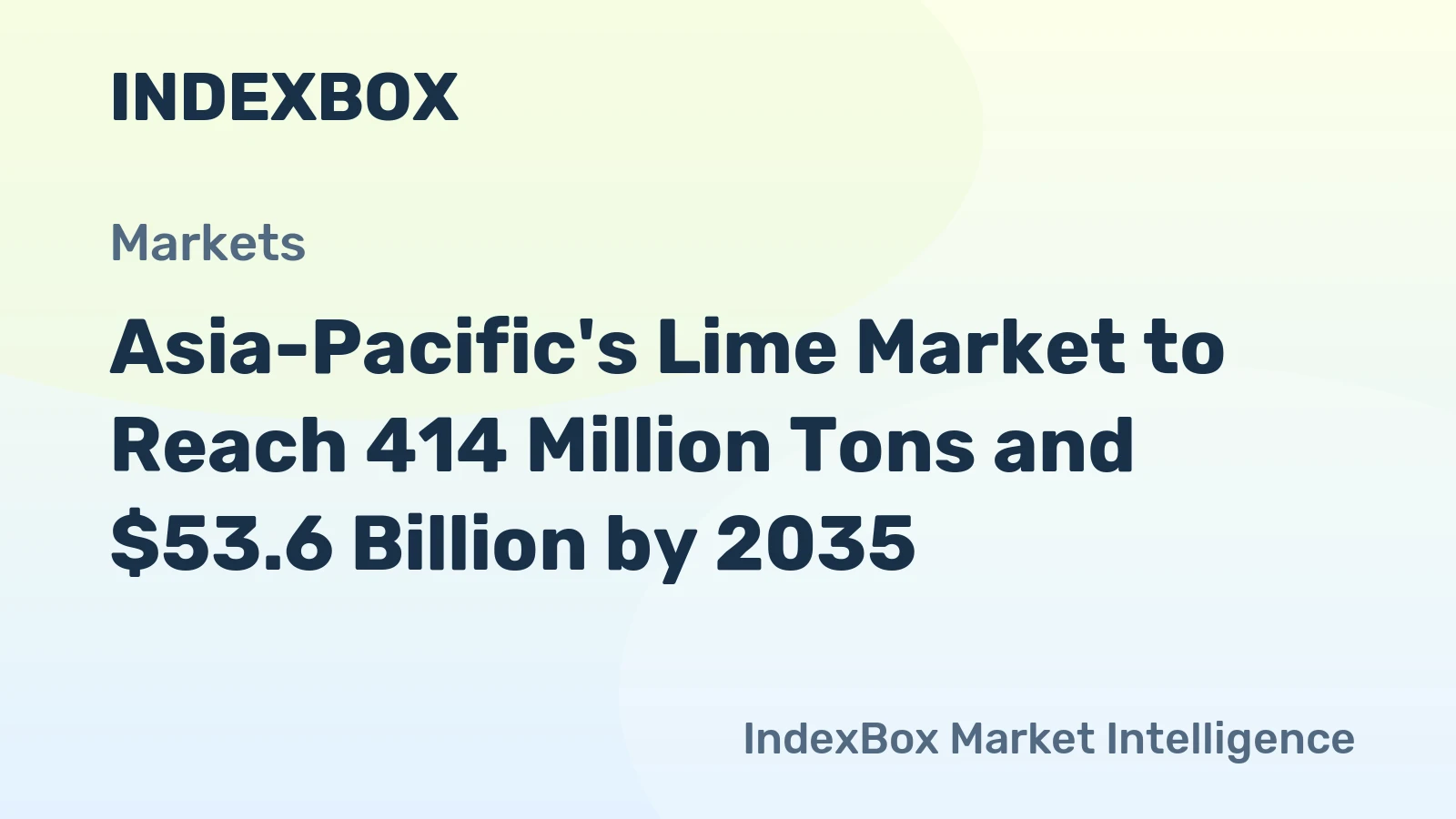 Asia-Pacific's Lime Market to Reach 414 Million Tons and $53.6 Billion by 2035