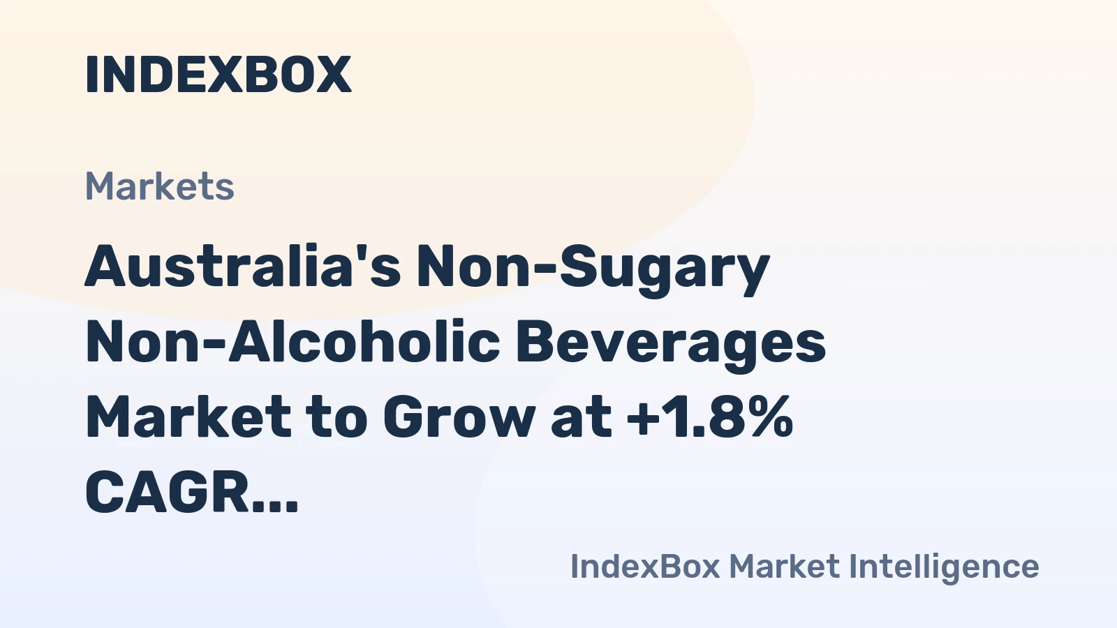 Australia's Non-Sugary Non-Alcoholic Beverages Market to Grow at +1.8% CAGR, Reaching $3.2B by 2035