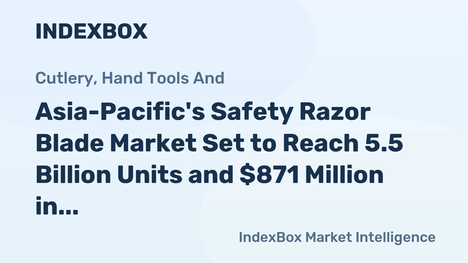 Asia-Pacific's Safety Razor Blade Market Set to Reach 5.5 Billion Units and $871 Million in Value