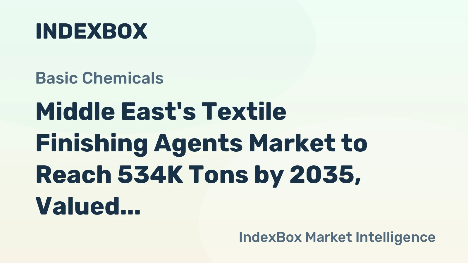 Middle East's Textile Finishing Agents Market to Reach 534K Tons by 2035, Valued at $1.1B
