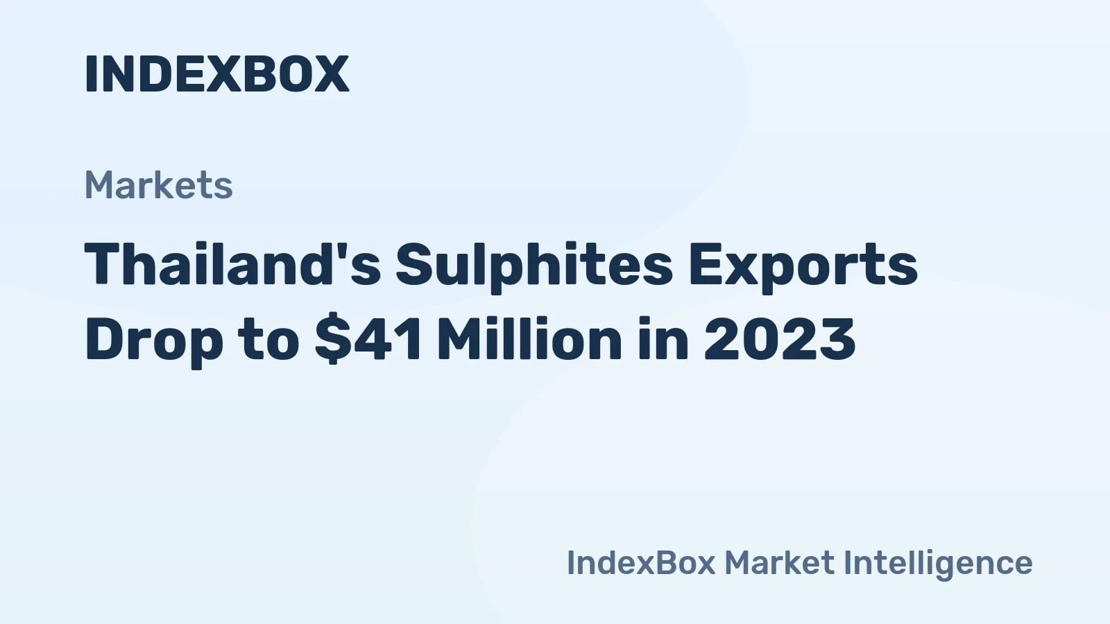 Thailand's Sulphites Exports Drop to $41 Million in 2023