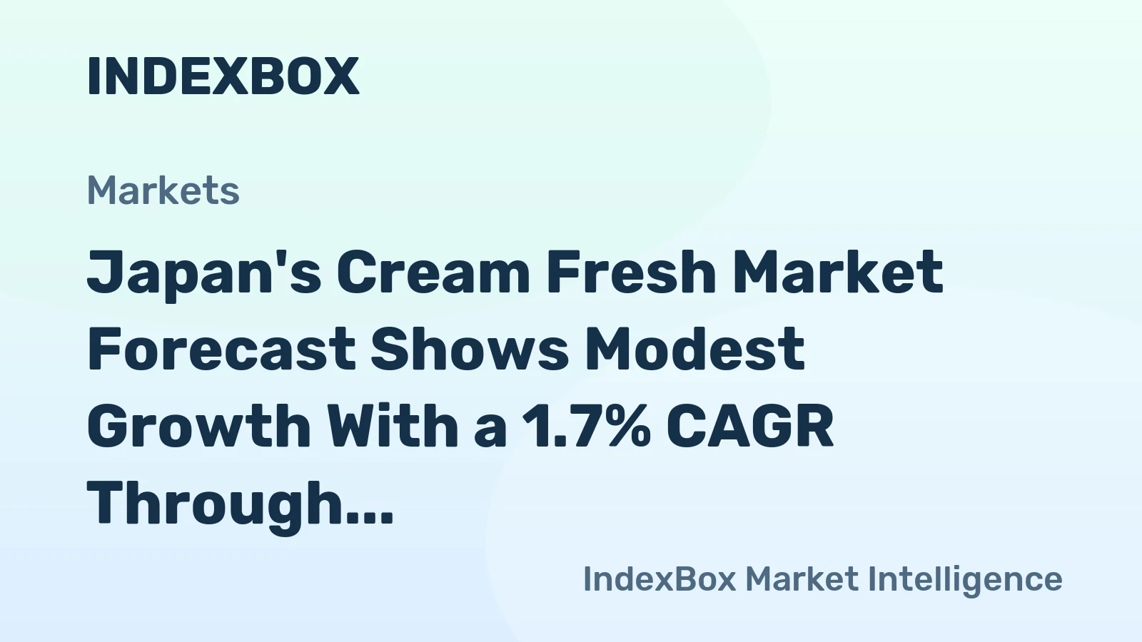 Japan's Cream Fresh Market Forecast Shows Modest Growth With a 1.7% CAGR Through 2035