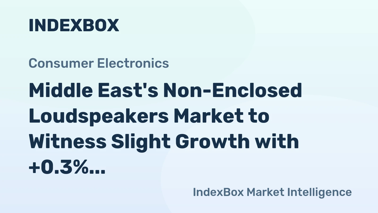 Middle East's Non-Enclosed Loudspeakers Market to Witness Slight Growth with +0.3% CAGR