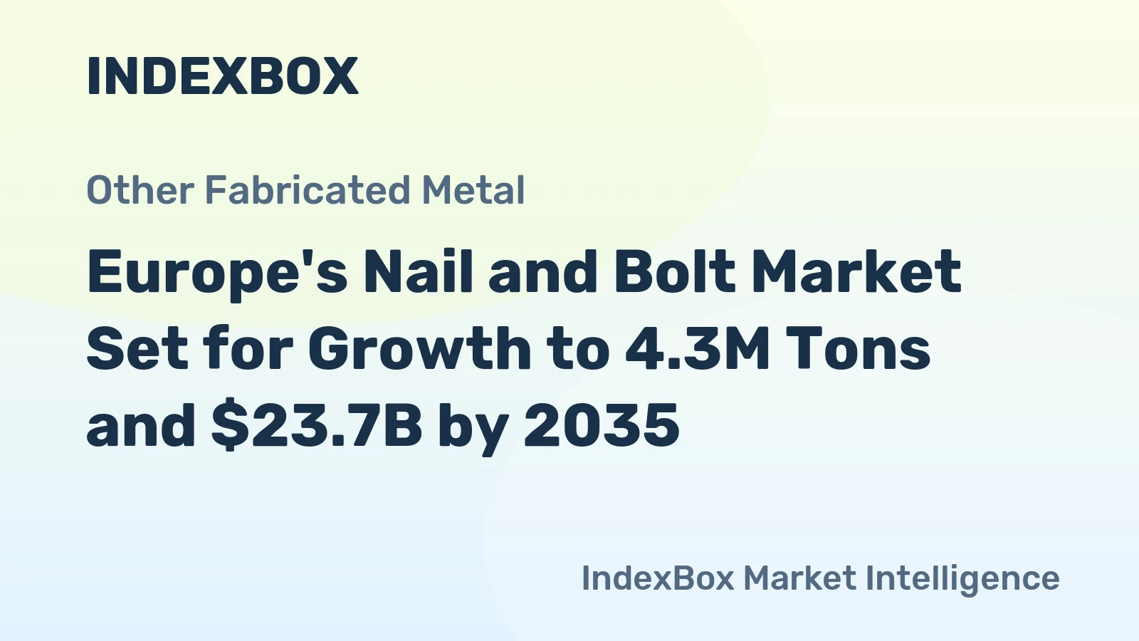 Europe's Nail and Bolt Market Set for Growth to 4.3M Tons and $23.7B by 2035