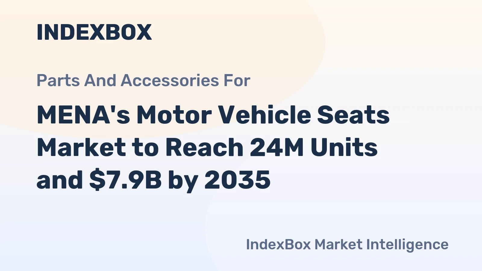 MENA's Motor Vehicle Seats Market to Reach 24M Units and $7.9B by 2035