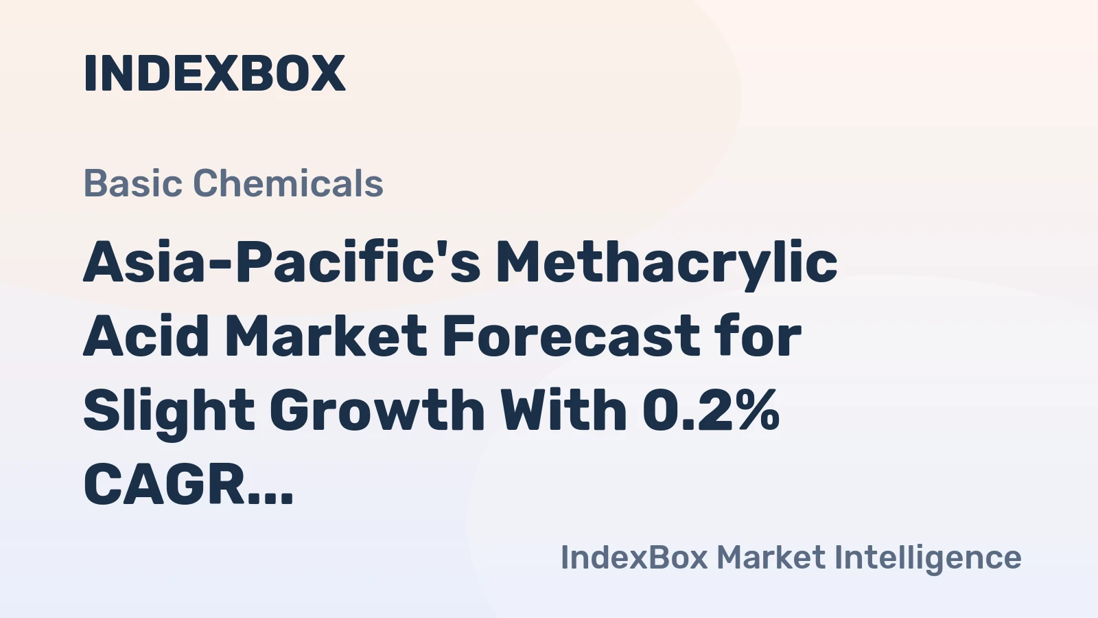 Asia-Pacific's Methacrylic Acid Market Forecast for Slight Growth With 0.2% CAGR Through 2035