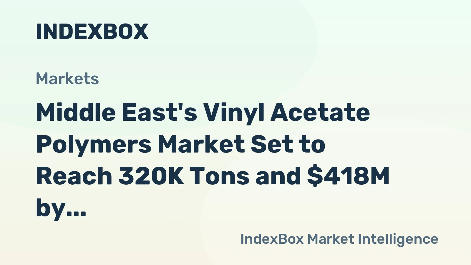 Middle East's Vinyl Acetate Polymers Market Set to Reach 320K Tons and $418M by 2035