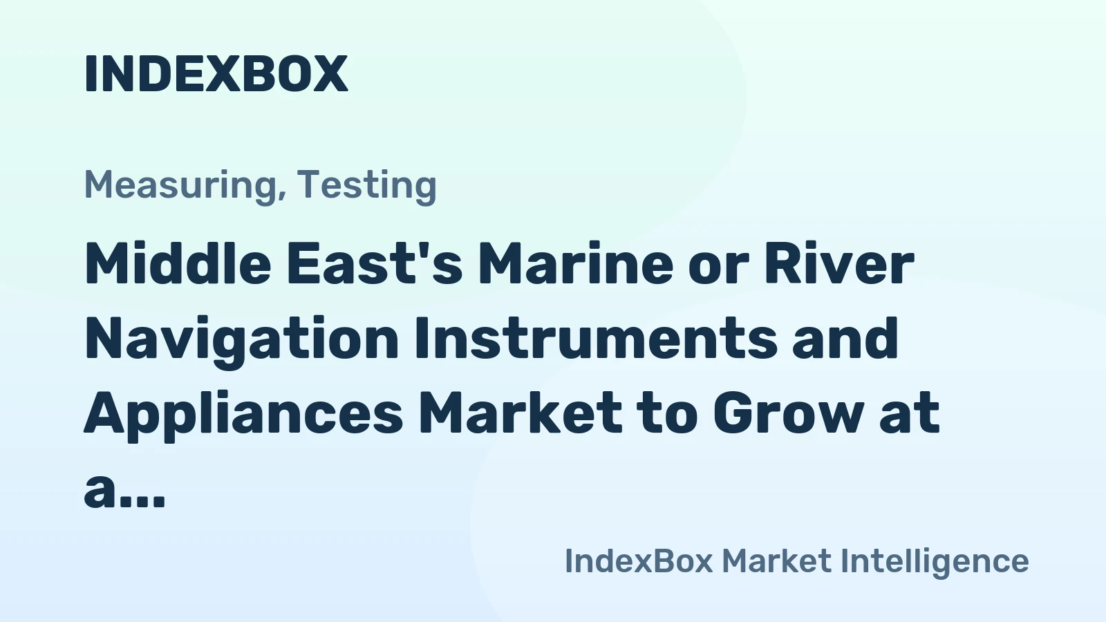 Middle East's Marine or River Navigation Instruments and Appliances Market to Grow at a CAGR of +3.5% from 2024 to 2035