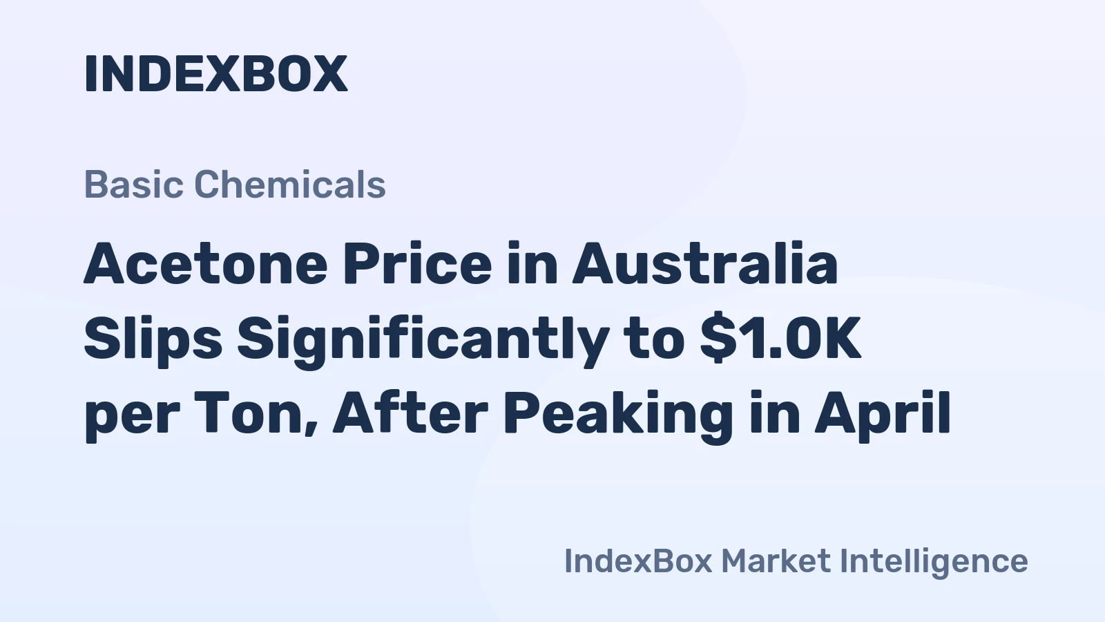 Acetone Price in Australia Slips Significantly to $1.0K per Ton, After Peaking in April