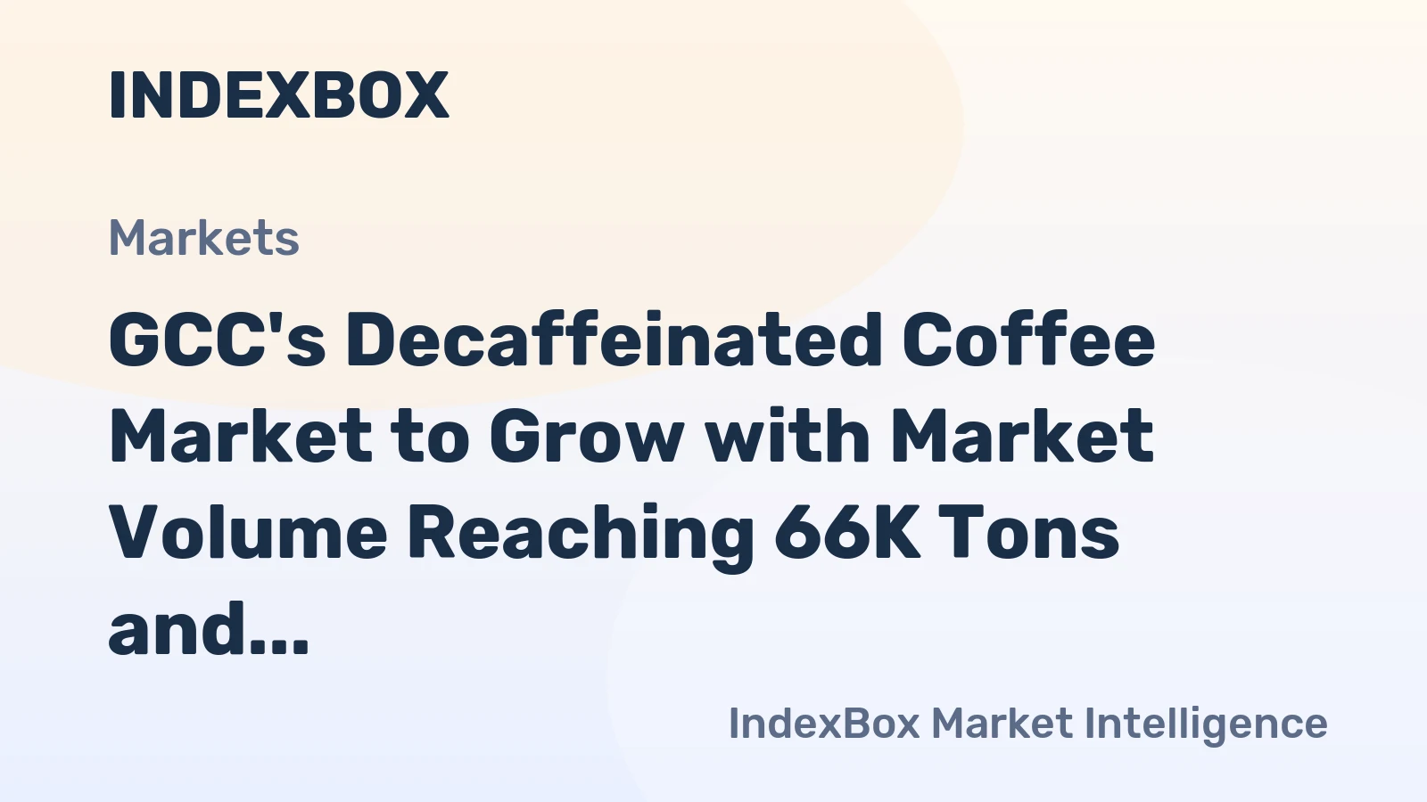 GCC's Decaffeinated Coffee Market to Grow with Market Volume Reaching 66K Tons and Market Value Reaching $532M by 2035