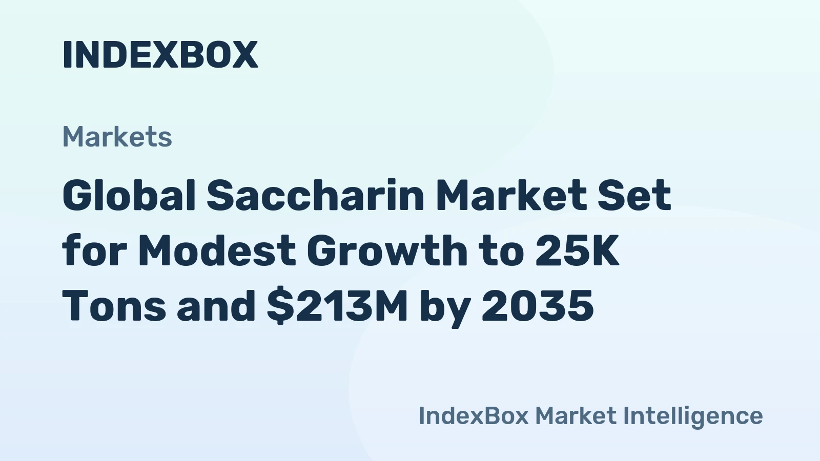 Global Saccharin Market Set for Modest Growth to 25K Tons and $213M by 2035