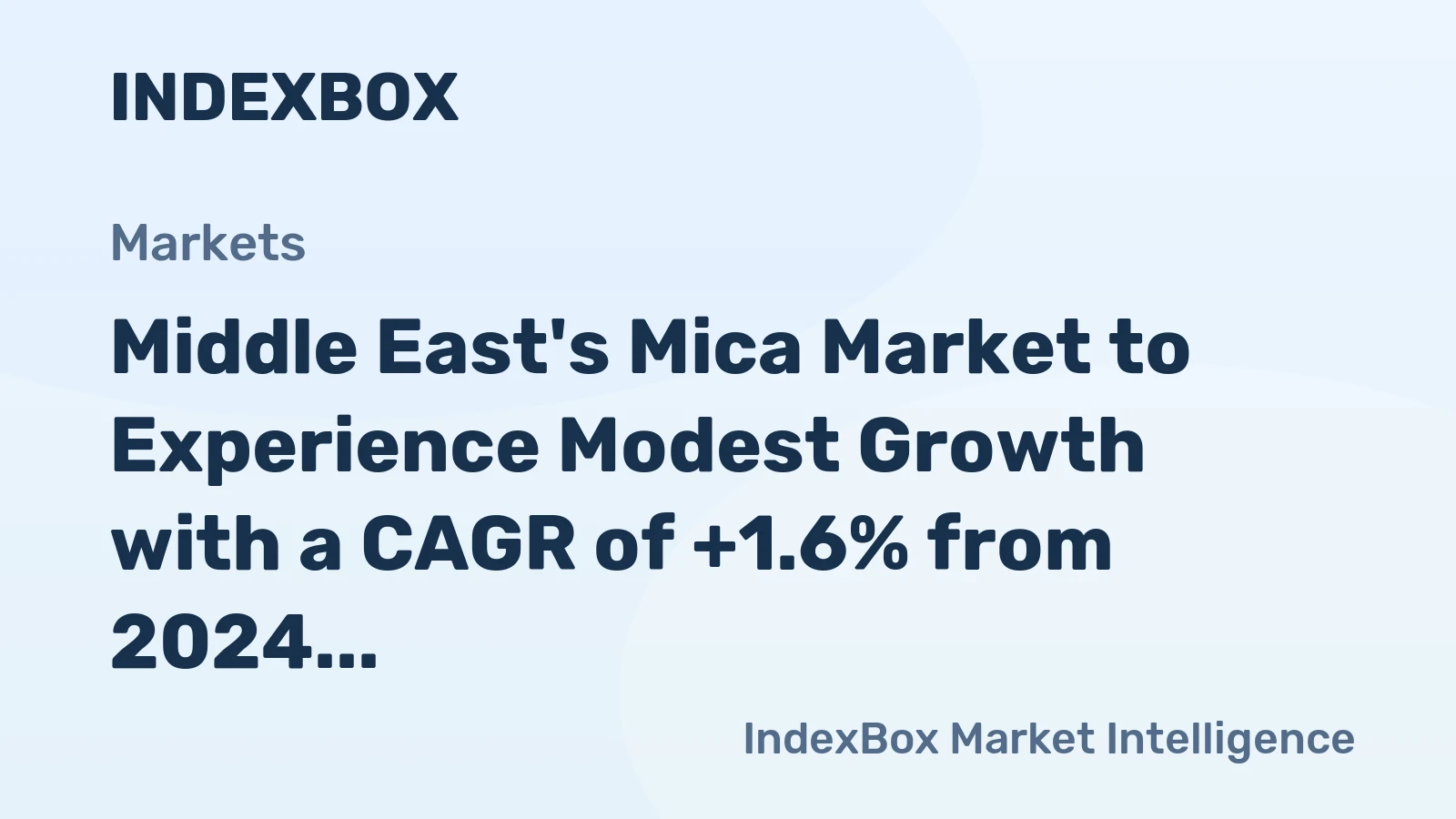 Middle East's Mica Market to Experience Modest Growth with a CAGR of +1.6% from 2024 to 2035