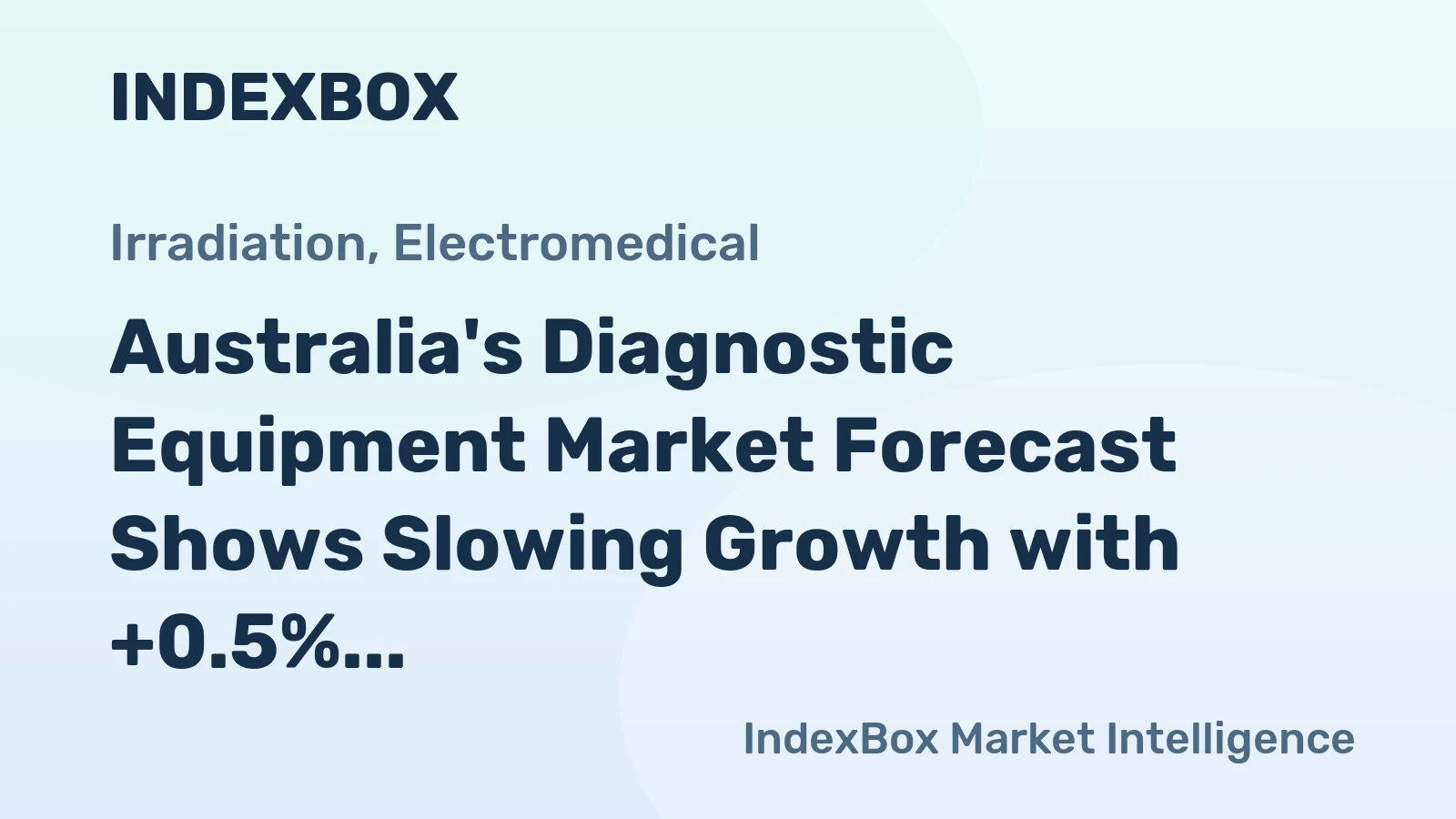 Australia's Diagnostic Equipment Market Forecast Shows Slowing Growth with +0.5% Volume CAGR
