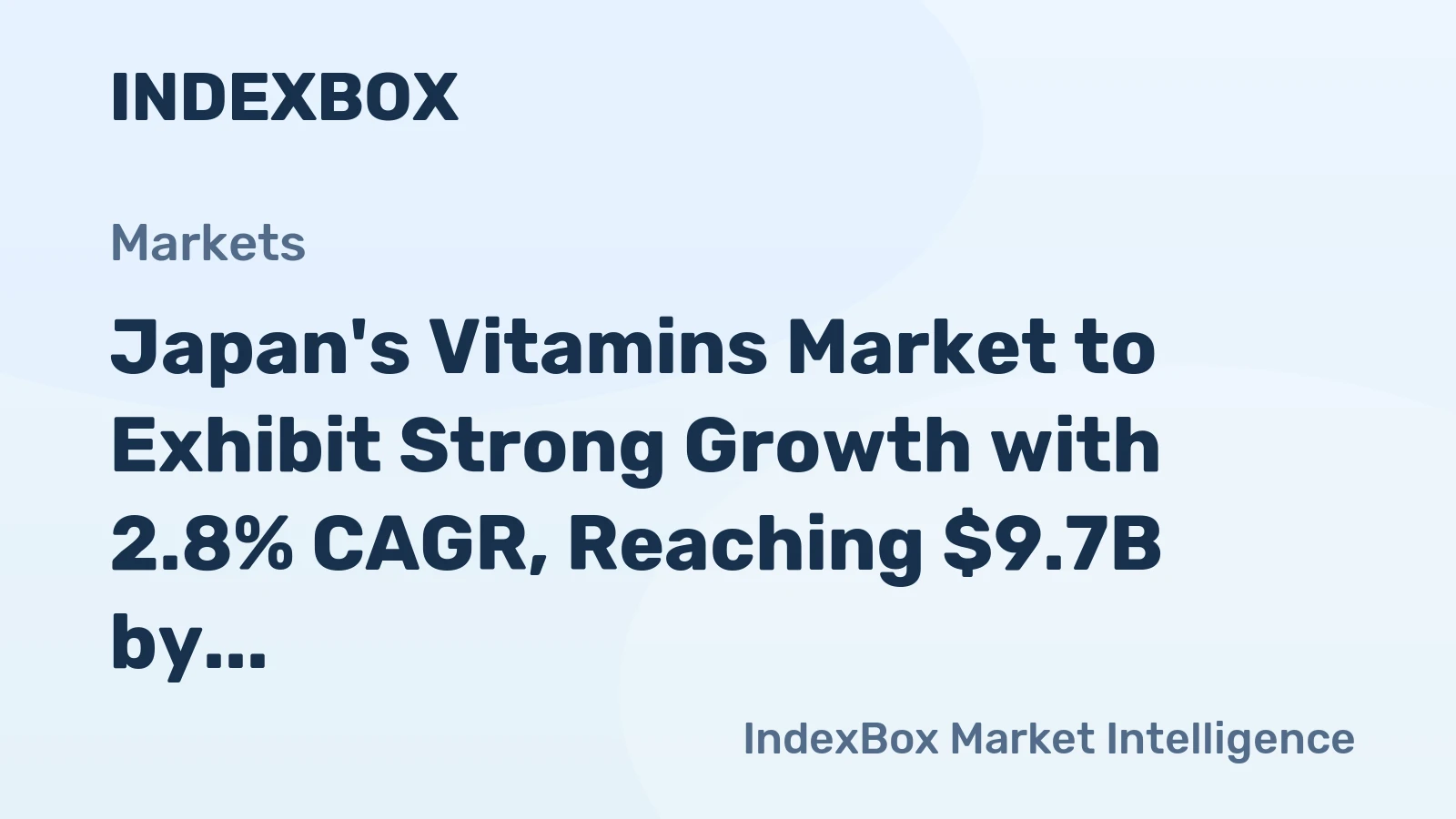 Japan's Vitamins Market to Exhibit Strong Growth with 2.8% CAGR, Reaching $9.7B by 2035