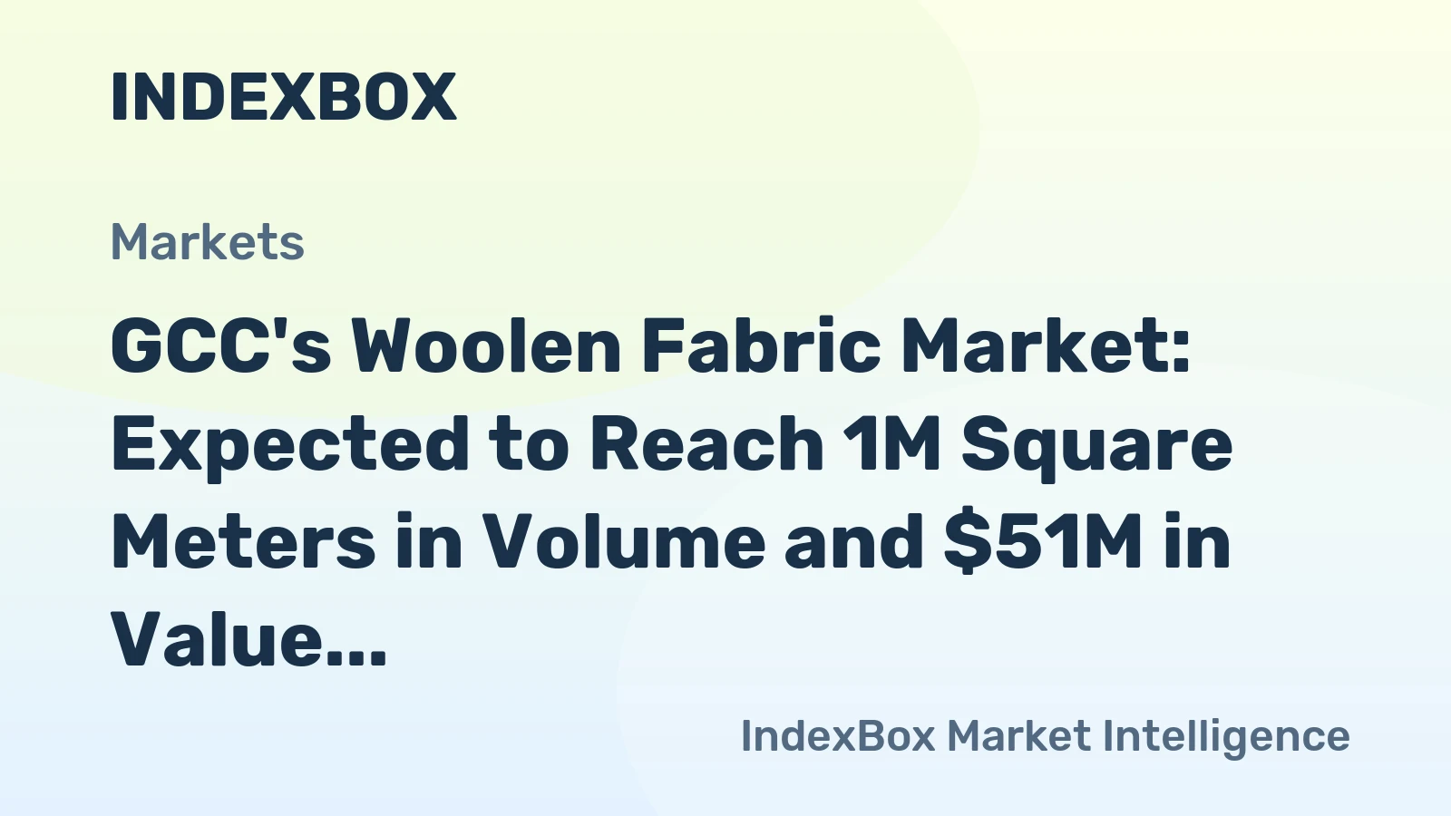GCC's Woolen Fabric Market: Expected to Reach 1M Square Meters in Volume and $51M in Value by 2035