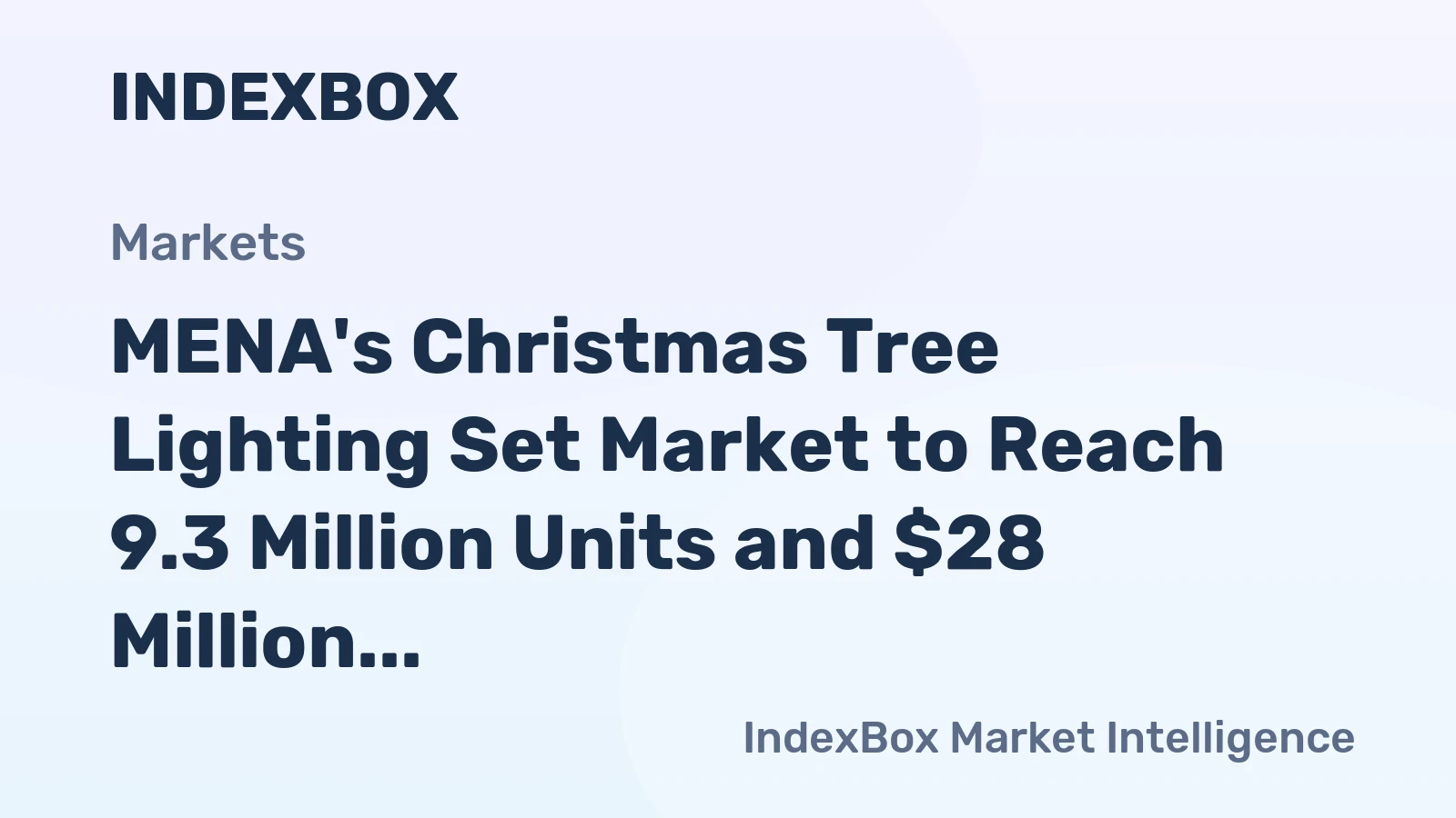 MENA's Christmas Tree Lighting Set Market to Reach 9.3 Million Units and $28 Million by 2035