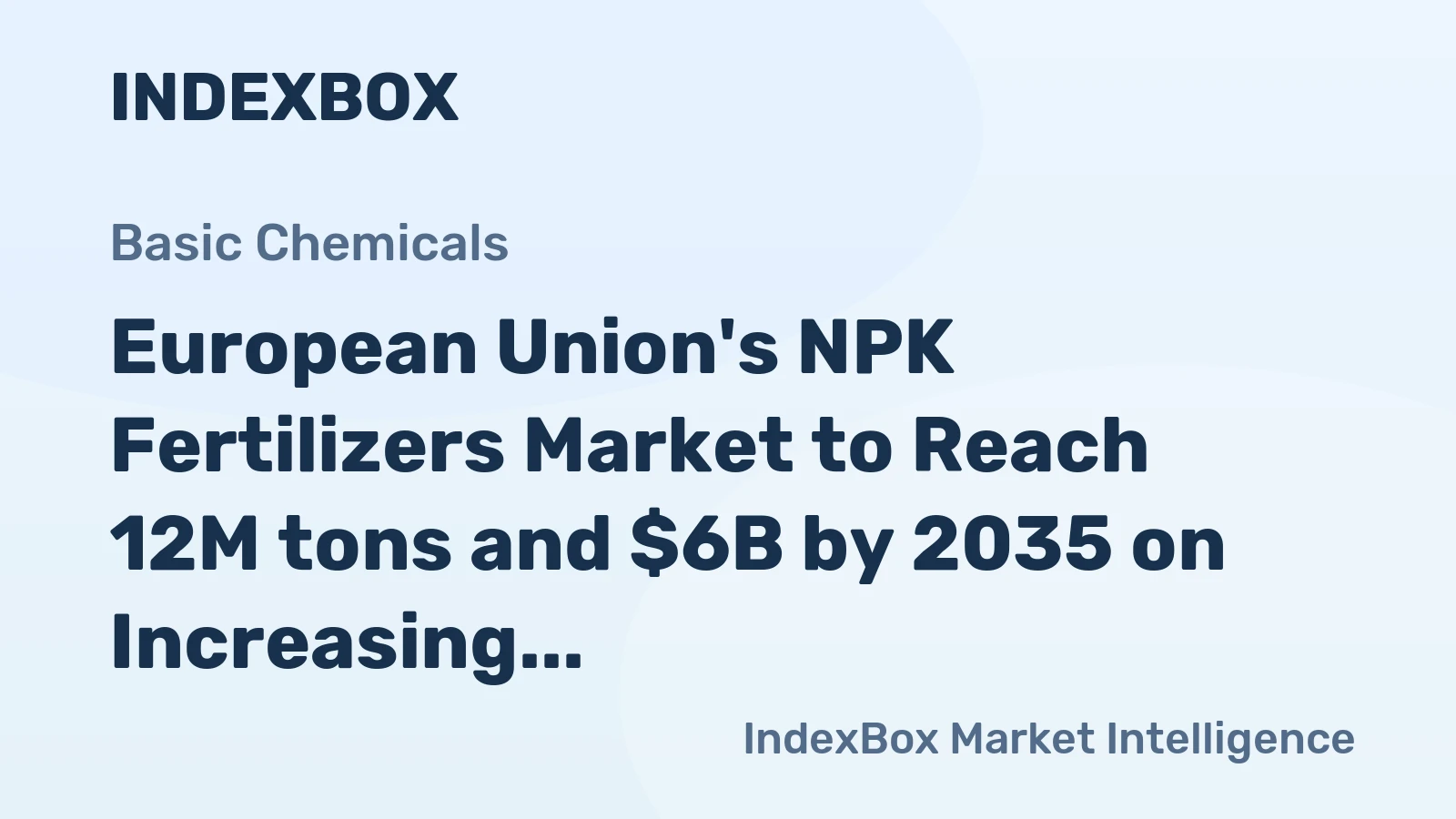 European Union's NPK Fertilizers Market to Reach 12M tons and $6B by 2035 on Increasing Demand