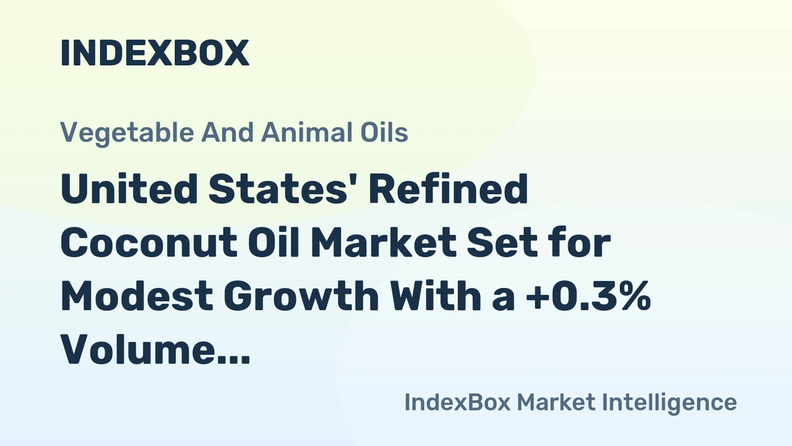 United States' Refined Coconut Oil Market Set for Modest Growth With a +0.3% Volume CAGR Through 2035