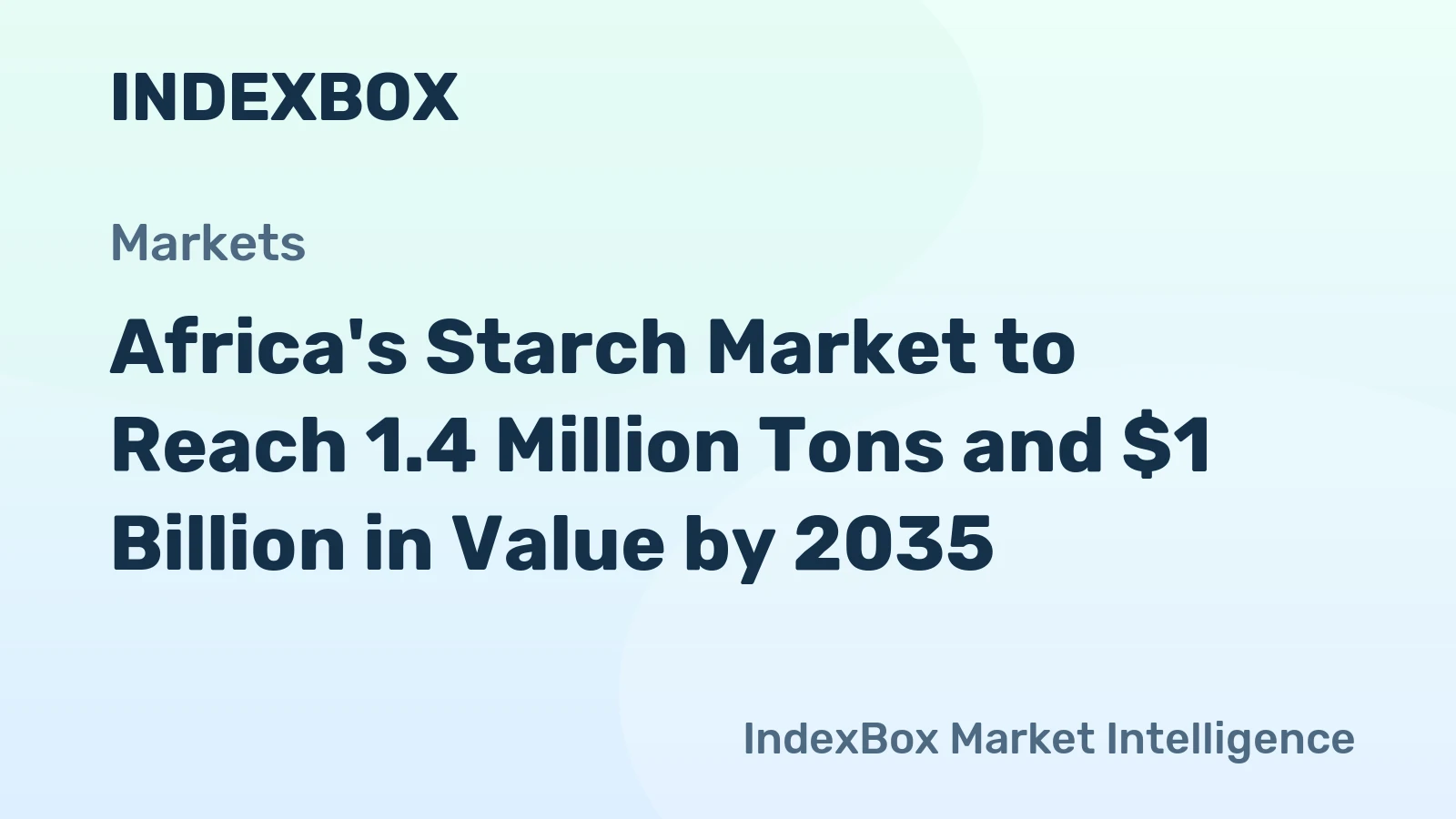 Africa's Starch Market to Reach 1.4 Million Tons and $1 Billion in Value by 2035