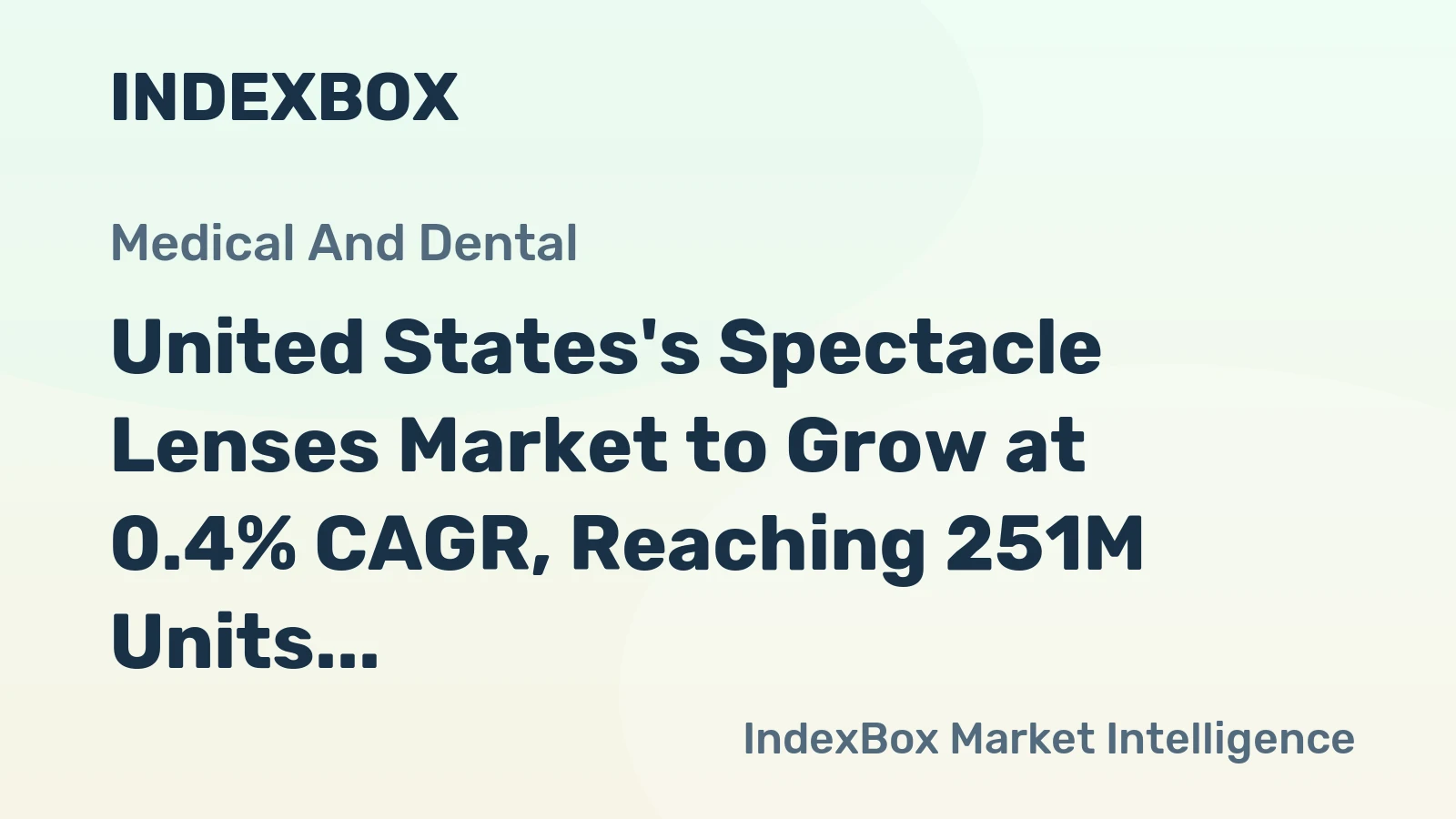 United States's Spectacle Lenses Market to Grow at 0.4% CAGR, Reaching 251M Units by 2035