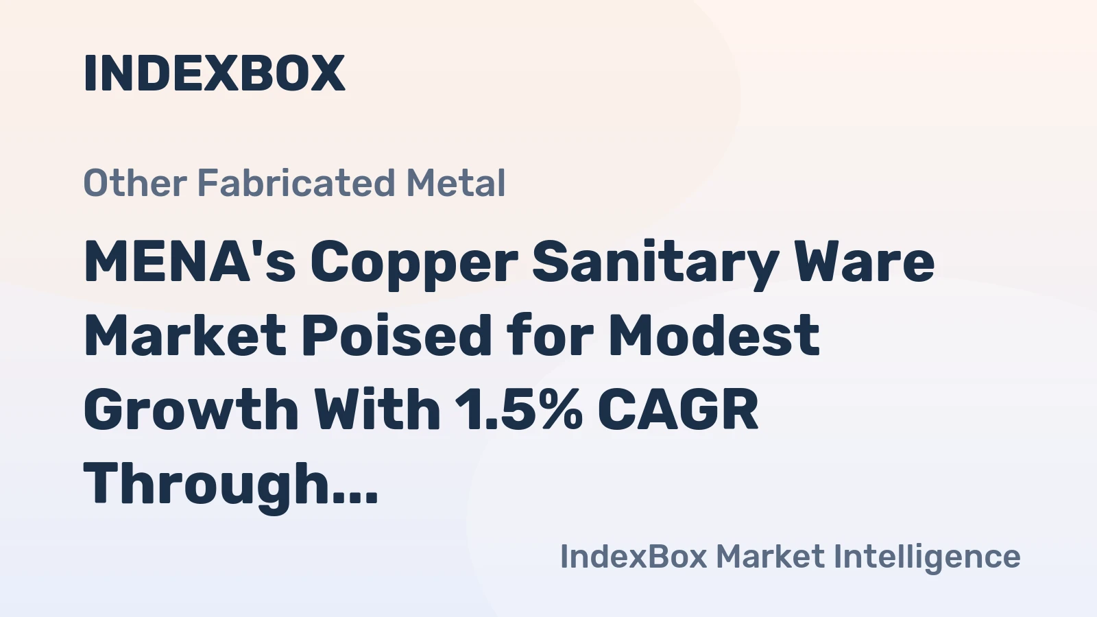 MENA's Copper Sanitary Ware Market Poised for Modest Growth With 1.5% CAGR Through 2035
