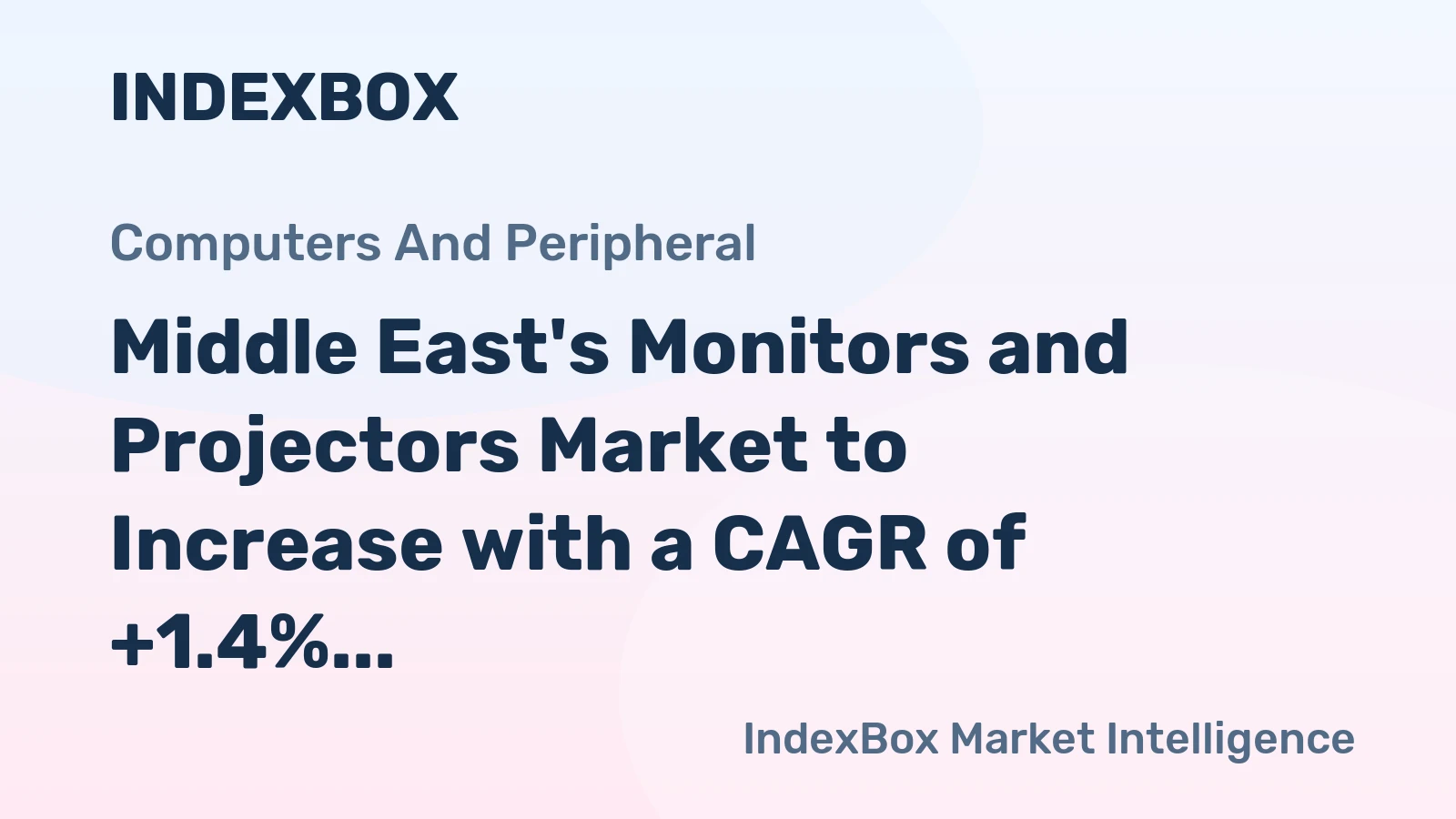 Middle East's Monitors and Projectors Market to Increase with a CAGR of +1.4%, Reaching $286M by 2035