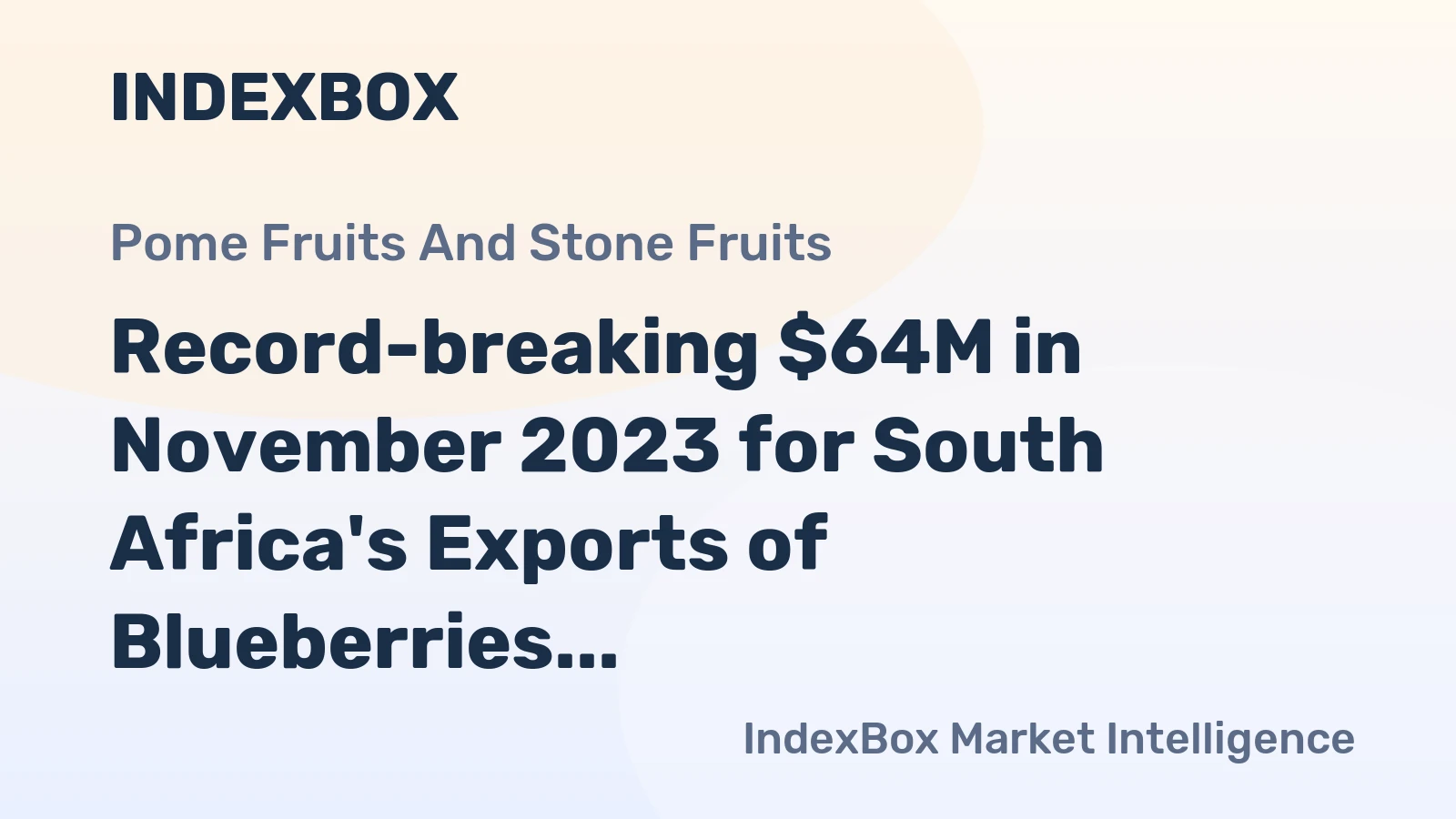 Record-breaking $64M in November 2023 for South Africa's Exports of Blueberries and Cranberries