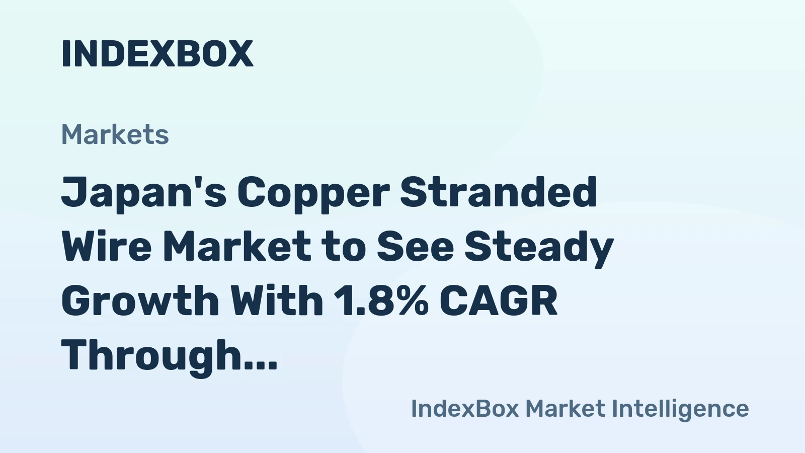 Japan's Copper Stranded Wire Market to See Steady Growth With 1.8% CAGR Through 2035