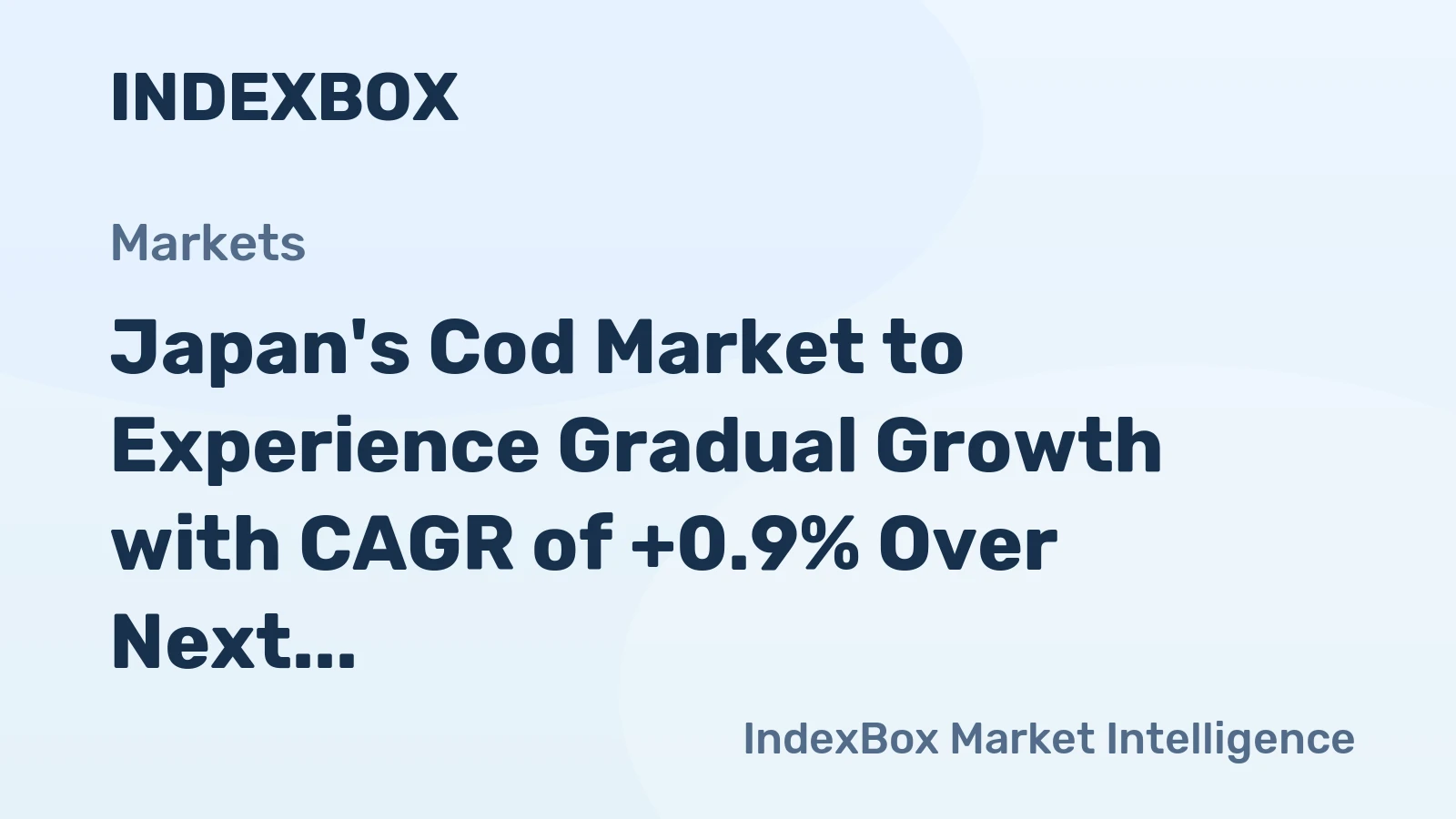 Japan's Cod Market to Experience Gradual Growth with CAGR of +0.9% Over Next Decade